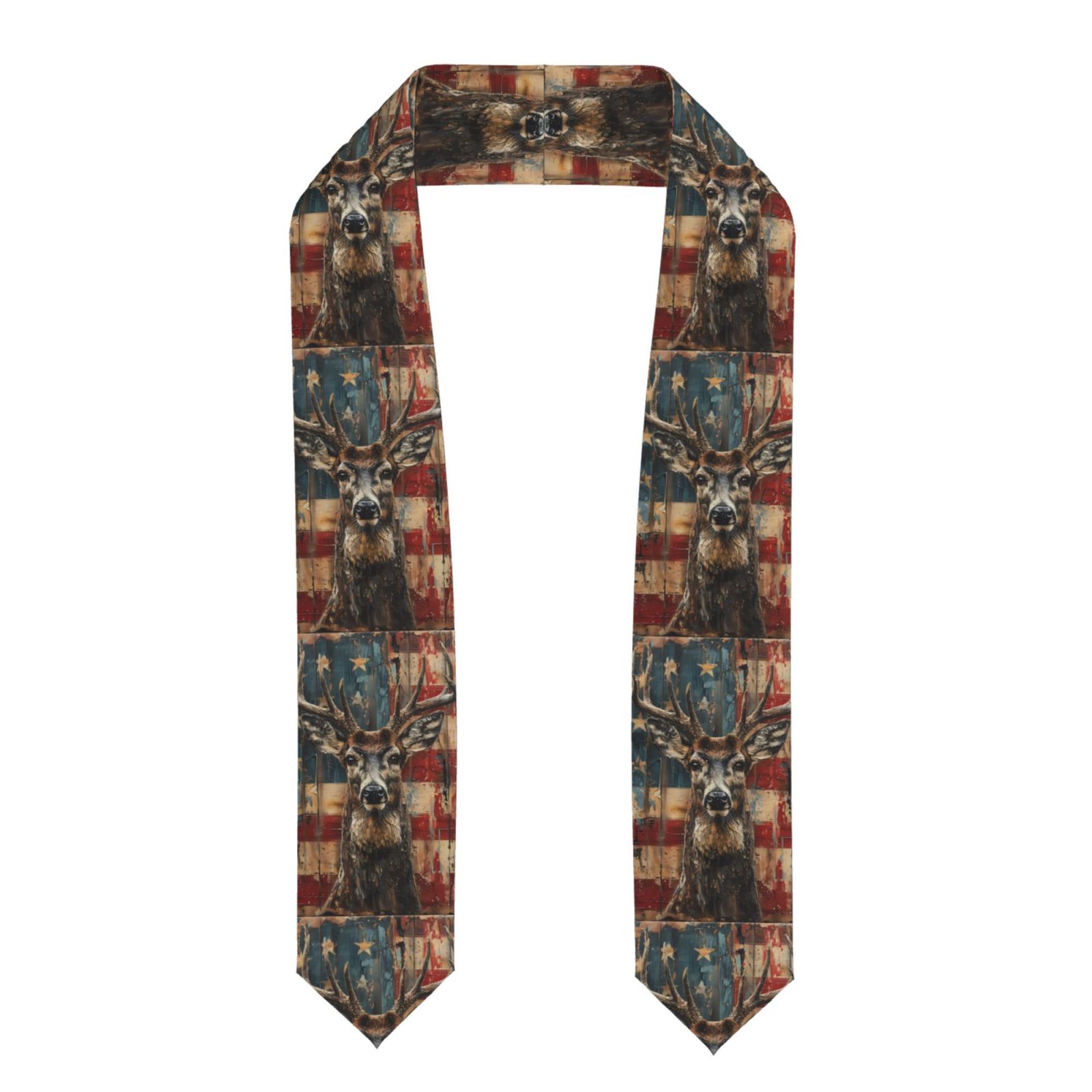Zufioo American Flag Deer Art Print Graduation Shawl Ribbon, Graduation ...