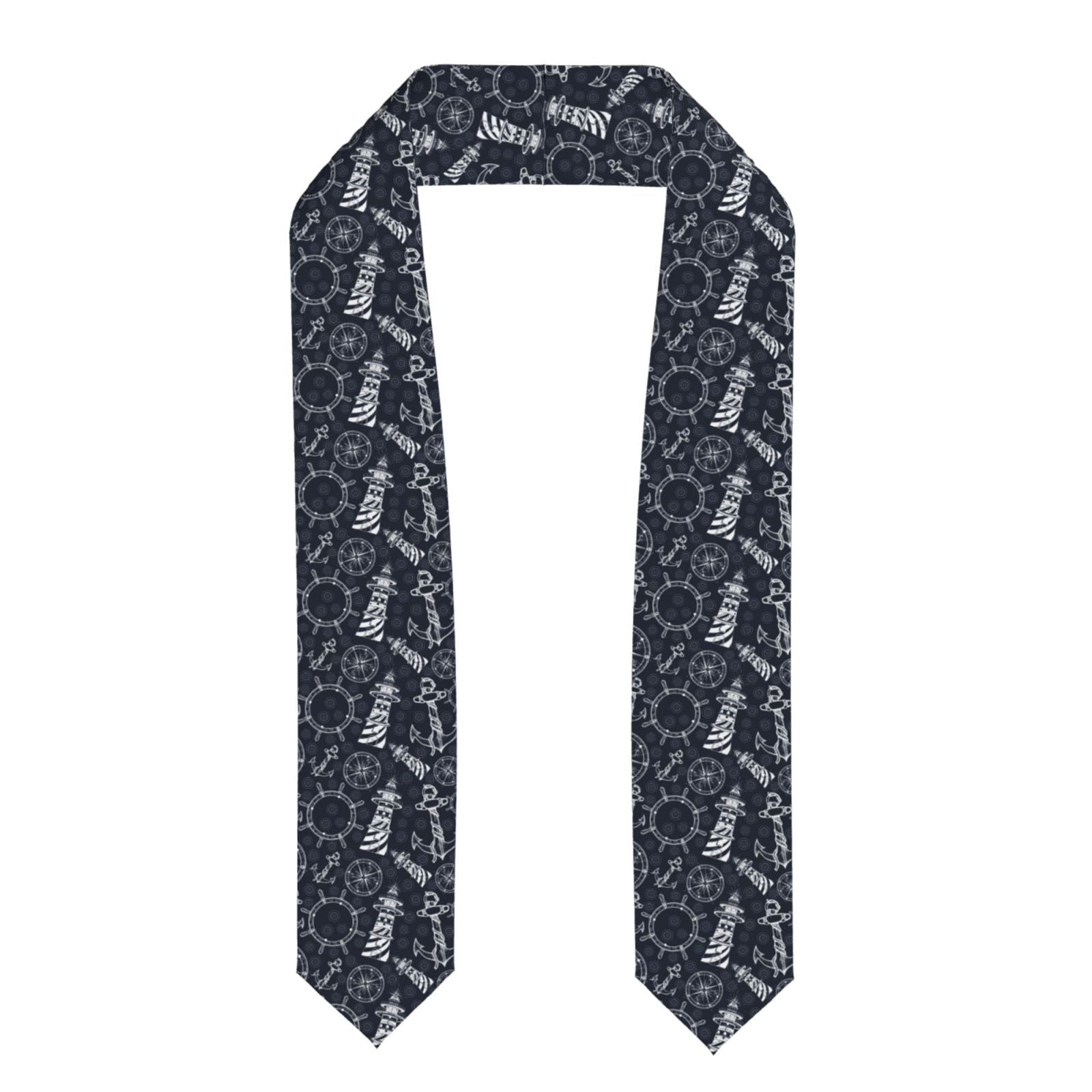Zufioo Anchor and Lighthouse Print Graduation Shawl Ribbon, Graduation ...