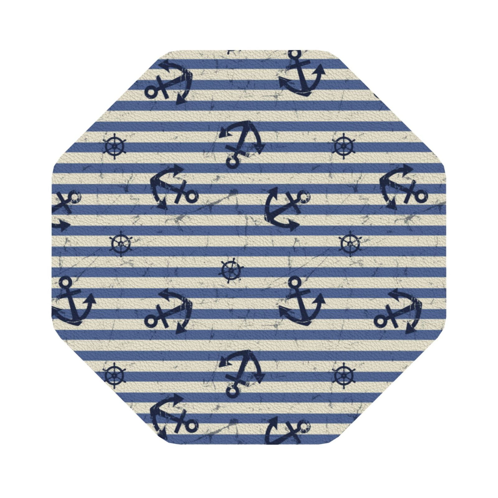 Zufioo Anchors And Steering Wheel 6PCS Leather Coasters ,4 Inch ...