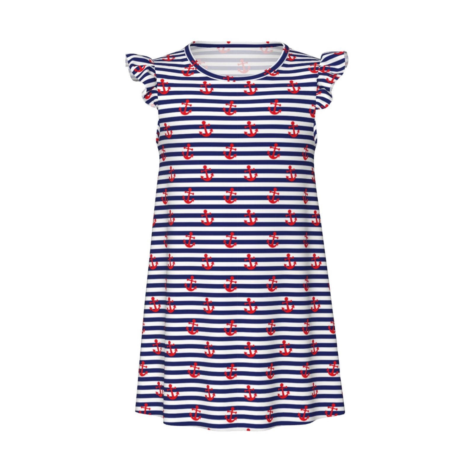 Zufioo Anchors Girls Nightgowns Toddler Girl Pajamas Soft & Cute ...