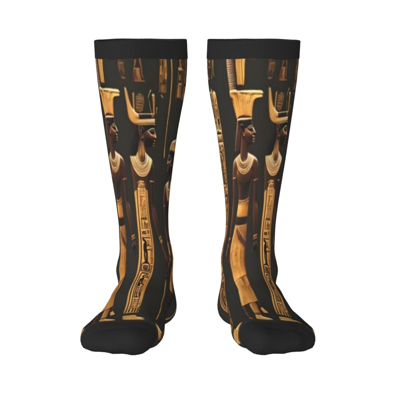 Zufioo Ancient Egyptian Hieroglyph Long High Thigh Socks Knee-High Warm ...