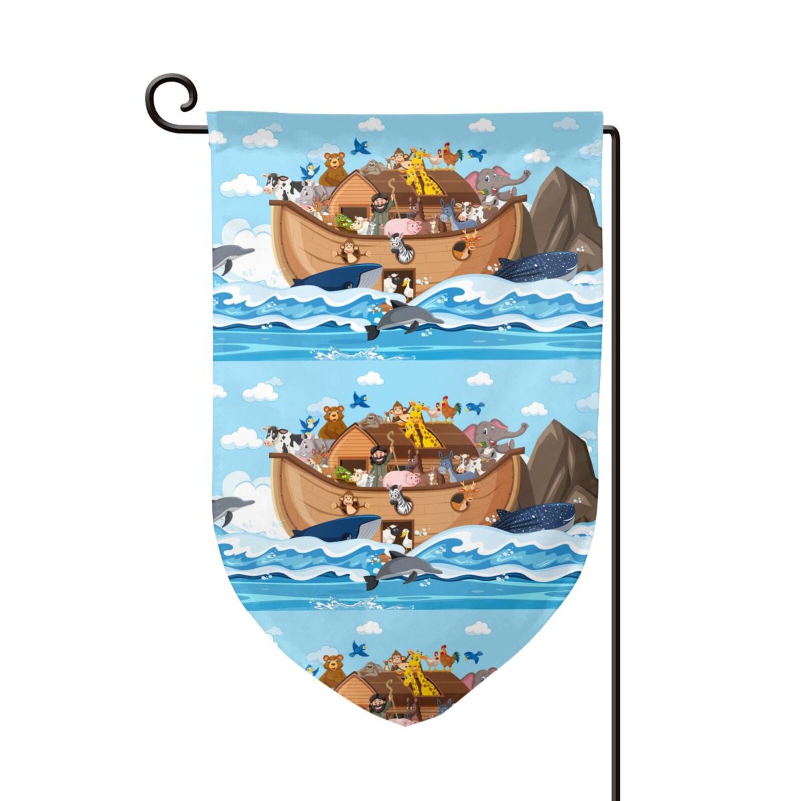 Zufioo Animals on Noah's Ark Floating Print Garden Decoration Flags ...