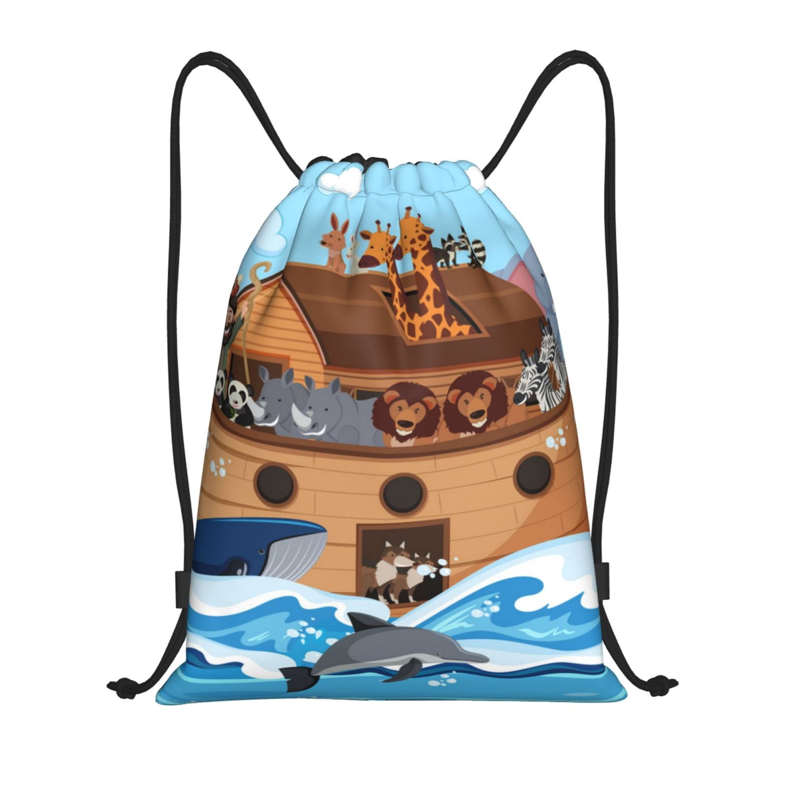 Zufioo Animals on Noah's Ark Sports Cinch Sack Gym String Bags Machine ...