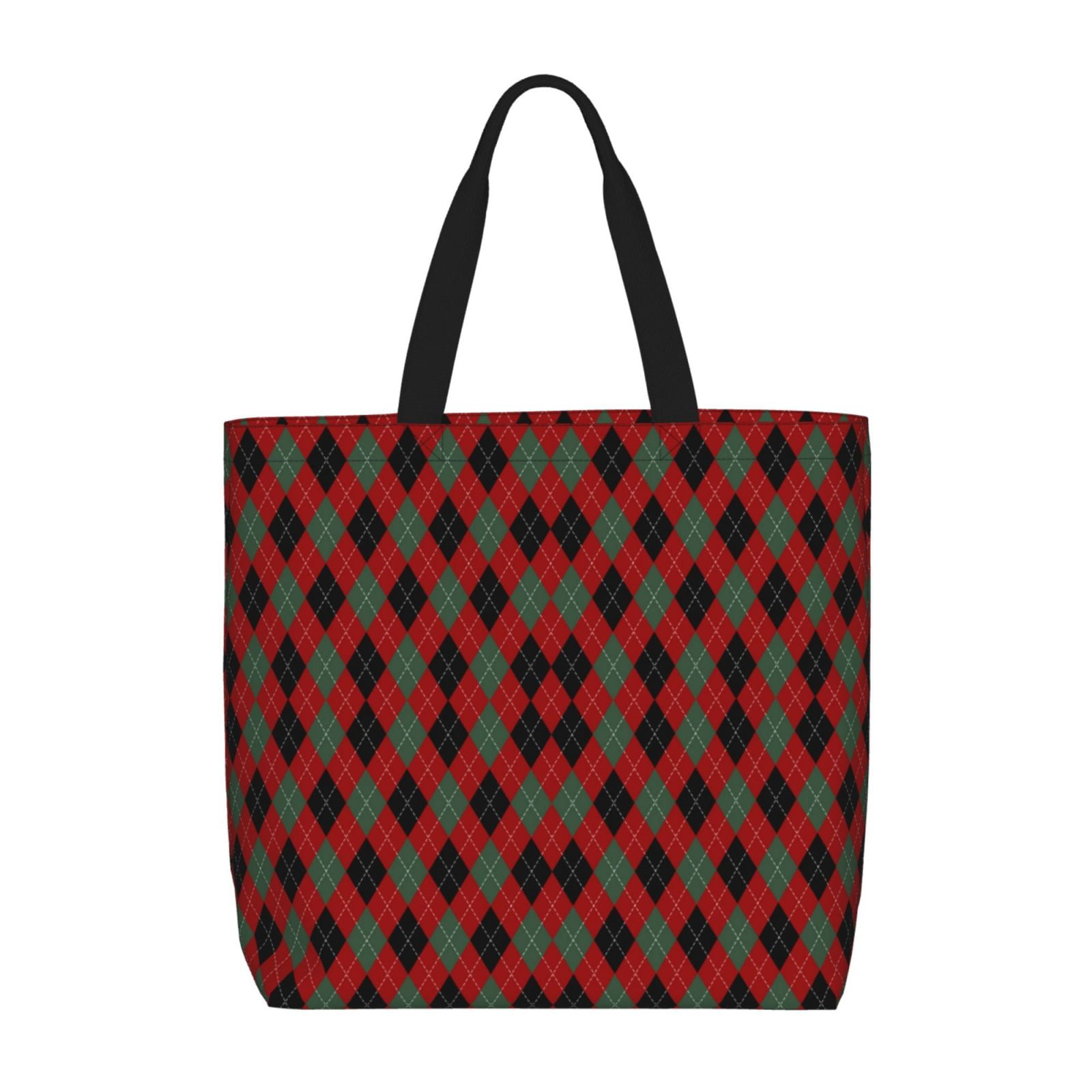Zufioo Argyle Plaid Print Large Capacity Single Shoulder Convenient Bag ...