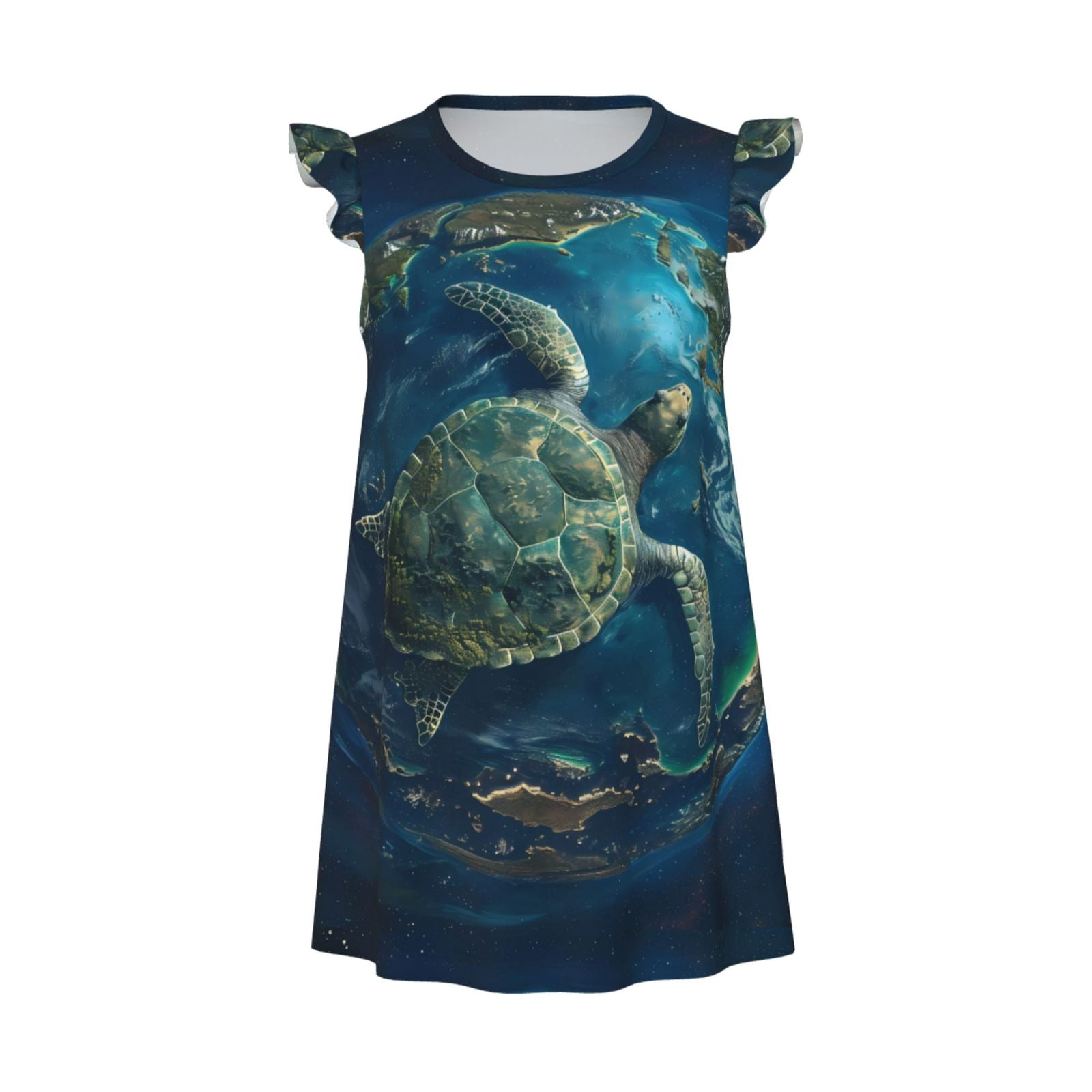 Zufioo Artistic Turtle Earth Girls Nightgowns Toddler Girl Pajamas Soft ...