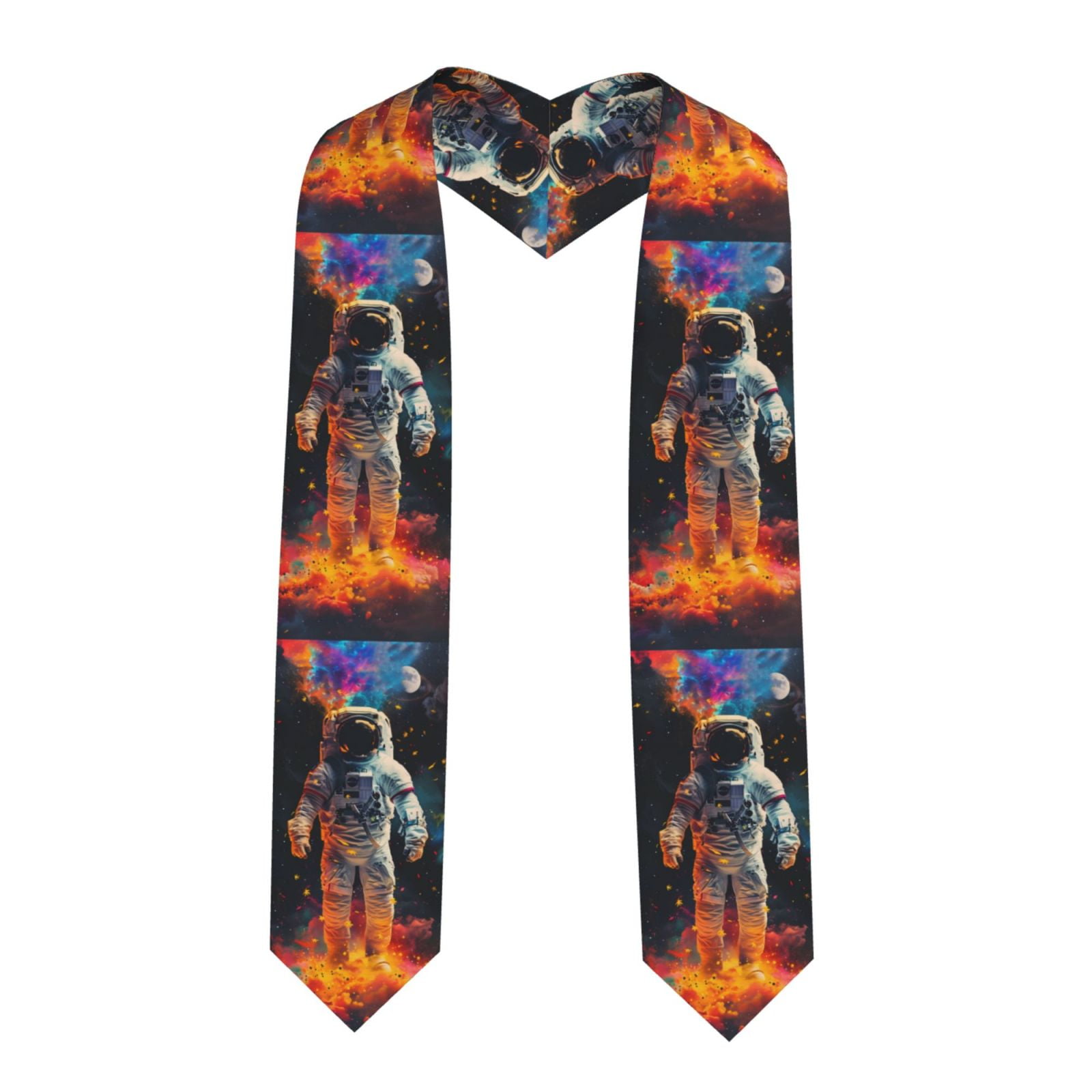Zufioo Astronaut Cosmic Rainbow Print Graduation Shawl Ribbon ...