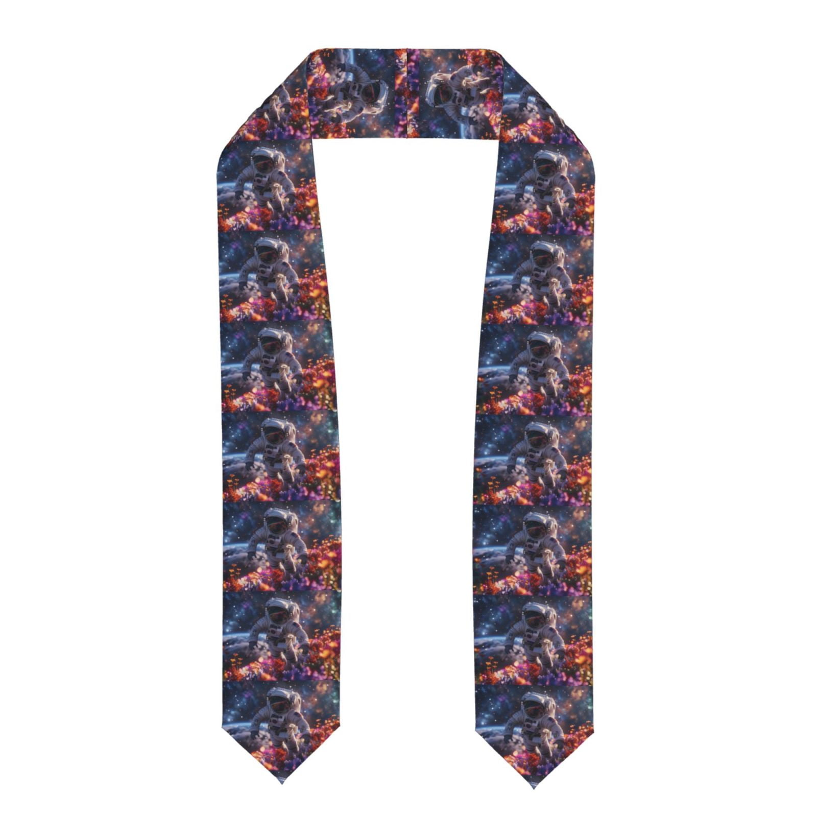 Zufioo Astronaut In Cosmic Garden Print Graduation Shawl Ribbon ...