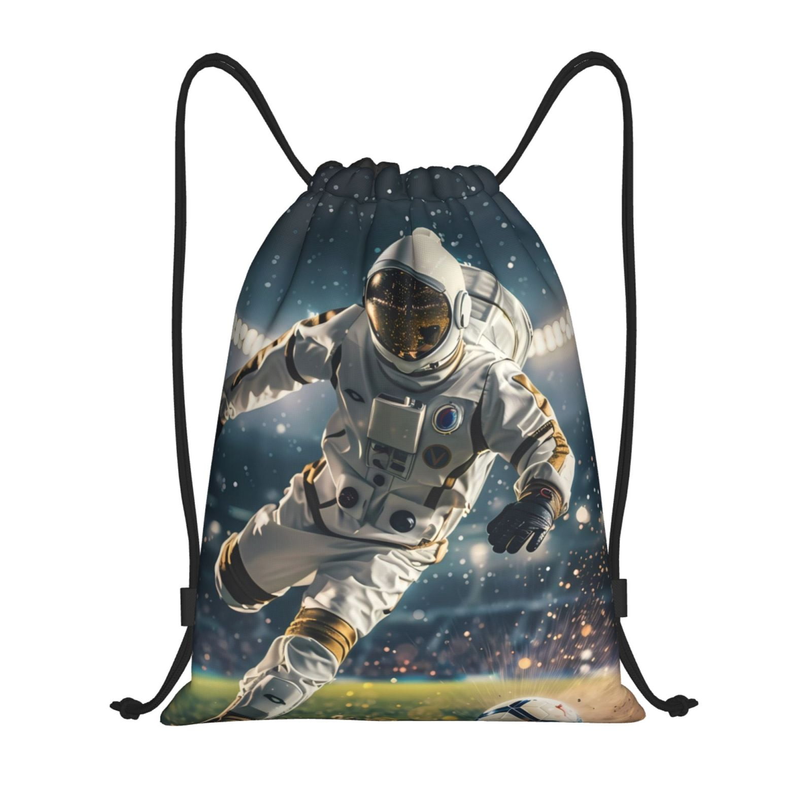 Zufioo Astronaut Soccer Field Sports Cinch Sack Gym String Bags Machine ...