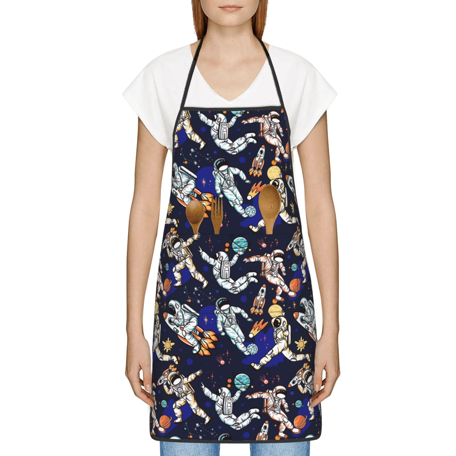 Zufioo Astronauts in sport for Lock Hem Apron with Pockets, Stain and ...
