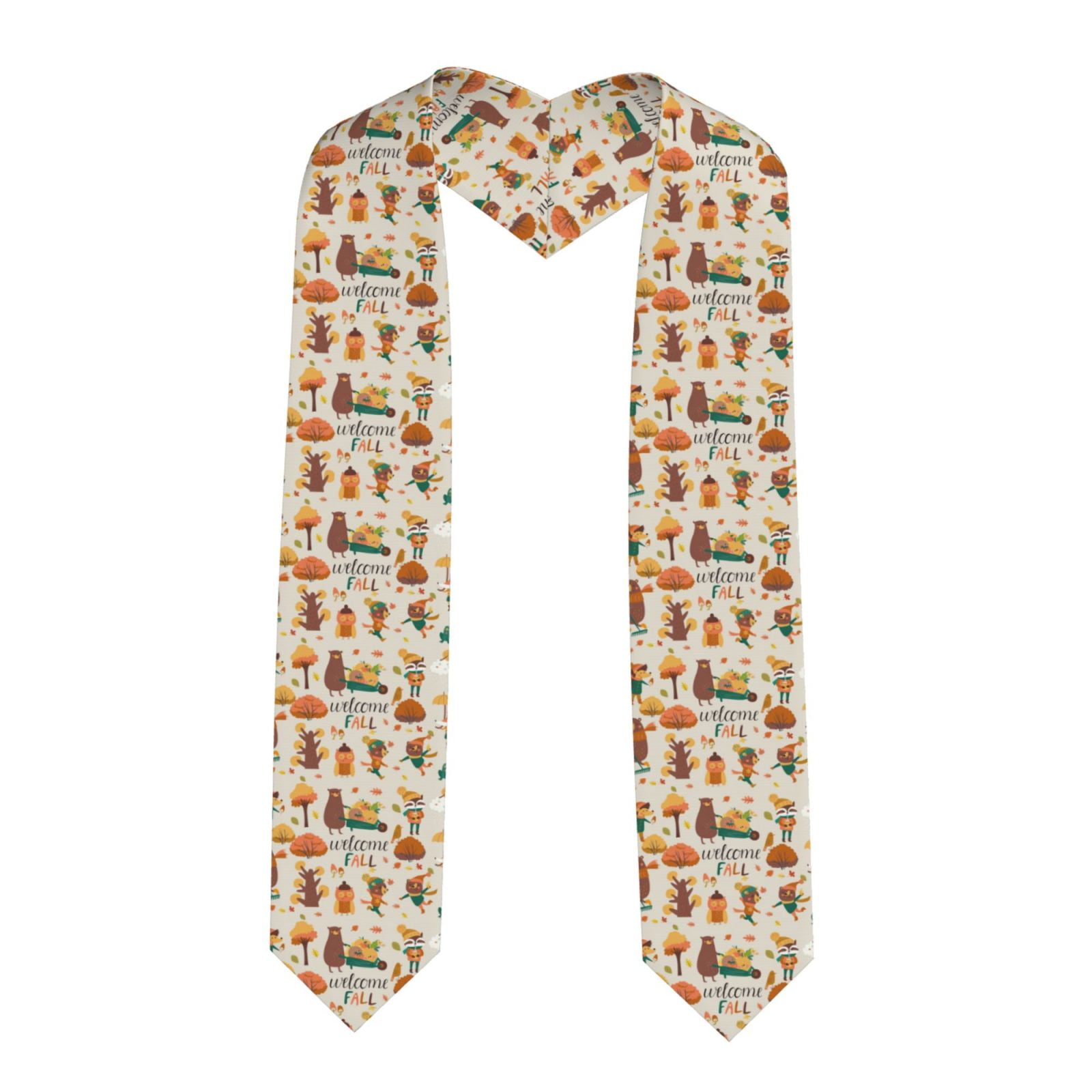 Zufioo Autumn In The Forest Print Graduation Shawl Ribbon, Graduation ...