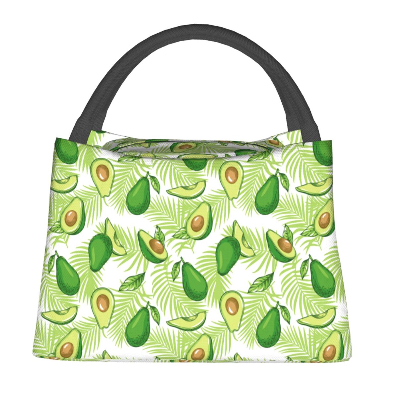 Zufioo Avocado And Tropical Palm Leaves Insulated Reusable Grocery Bags ...