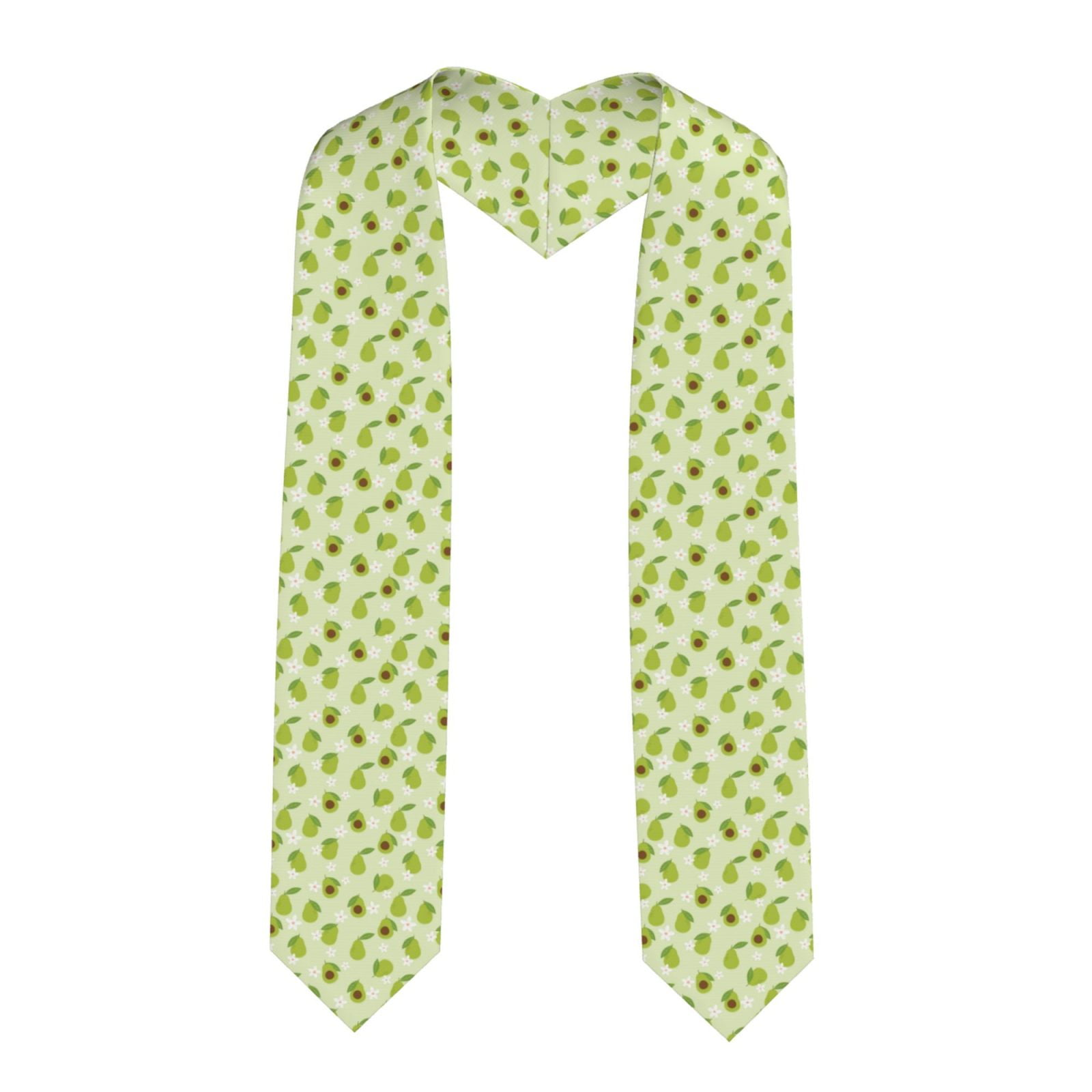 Zufioo Avocado With Leaf And Flower Print Graduation Shawl Ribbon ...