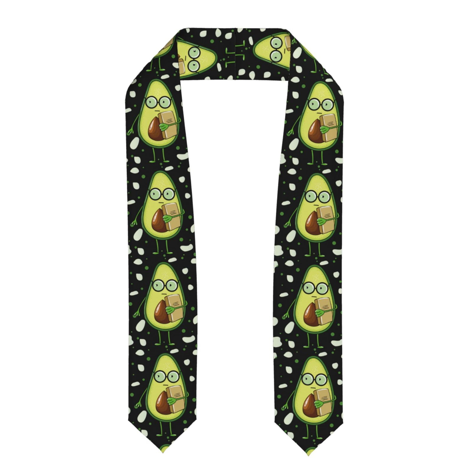 Zufioo Avocado with Glasses Print Graduation Shawl Ribbon, Graduation ...