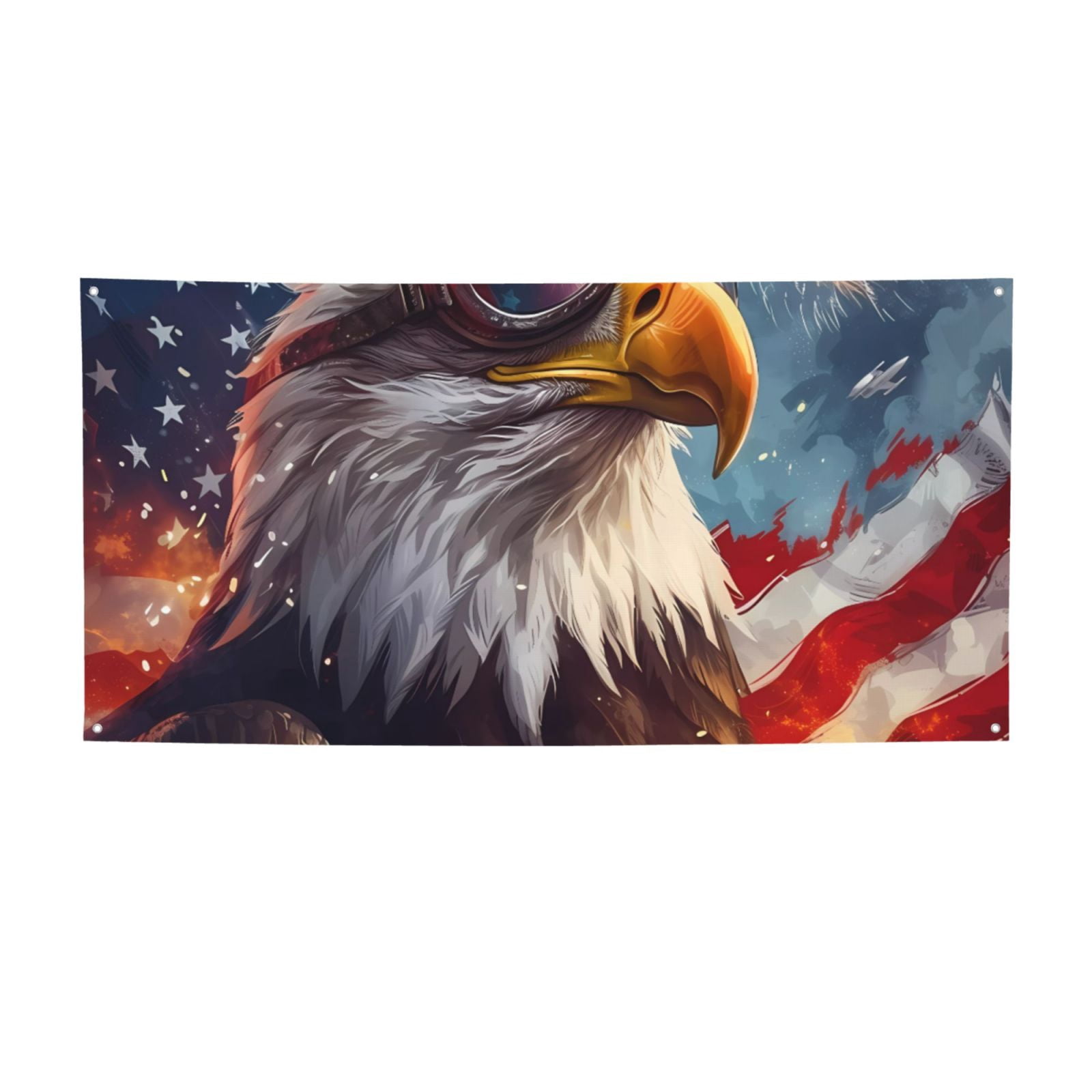 Zufioo Bald Eagle Pilot Print Holiday Banners, Party Banners, Hanging ...