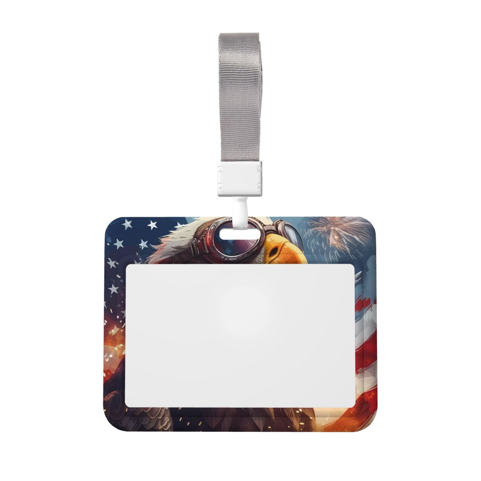 Zufioo Bald Eagle Pilot Print Work Badge Protective Case, Waterproof ...