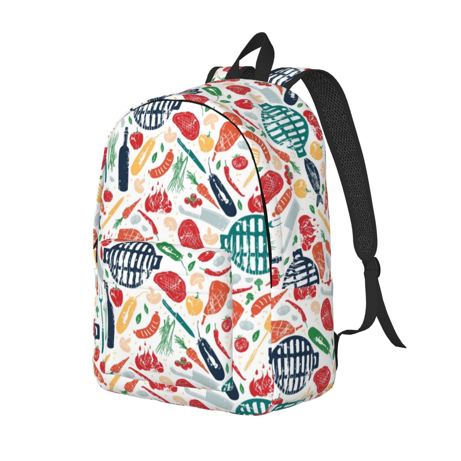 Zufioo Barbecue Canvas Backpack,Mens Small Backpack for Work,Canvas ...