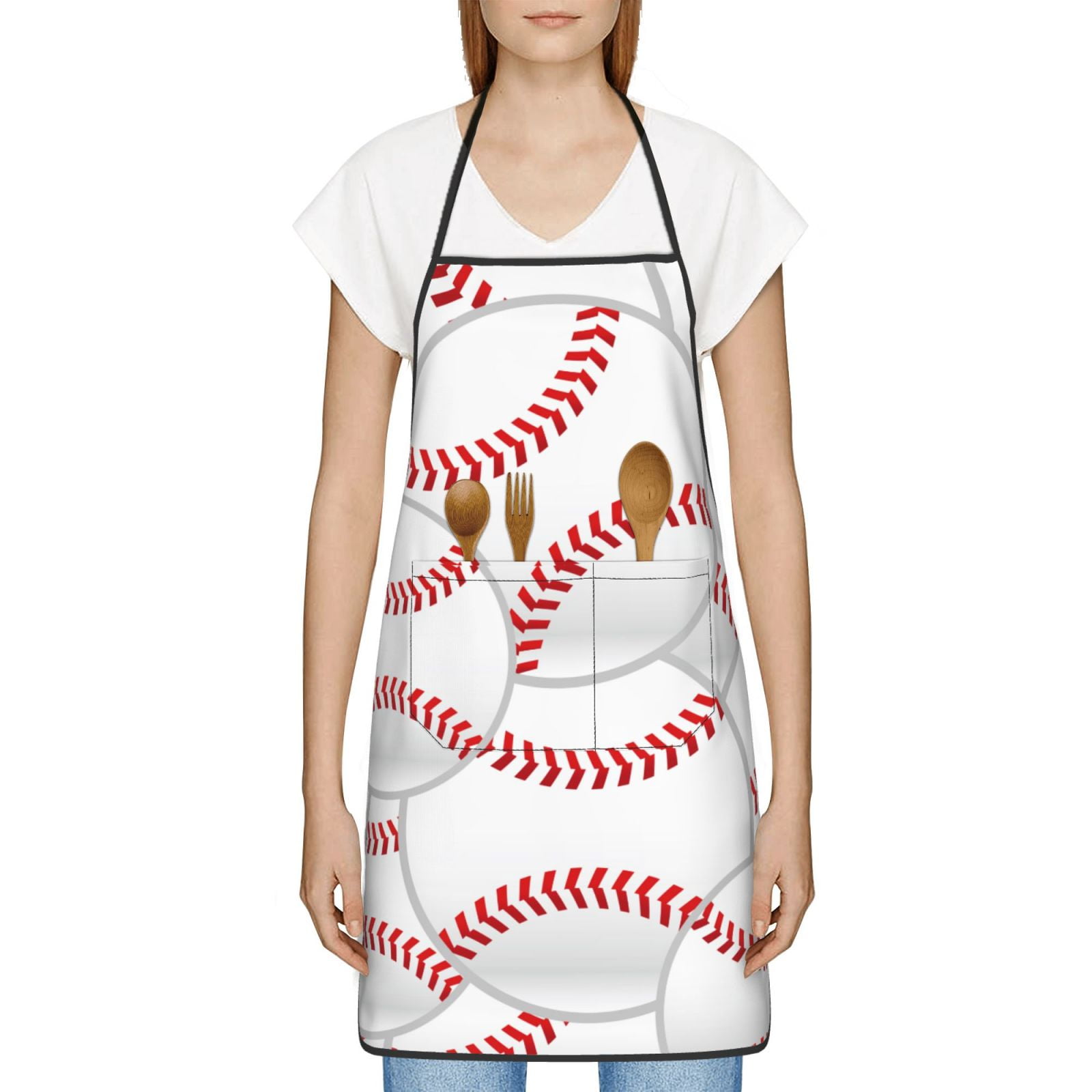Zufioo Baseballs for Lock Hem Apron with Pockets, Stain and Oil Proof ...