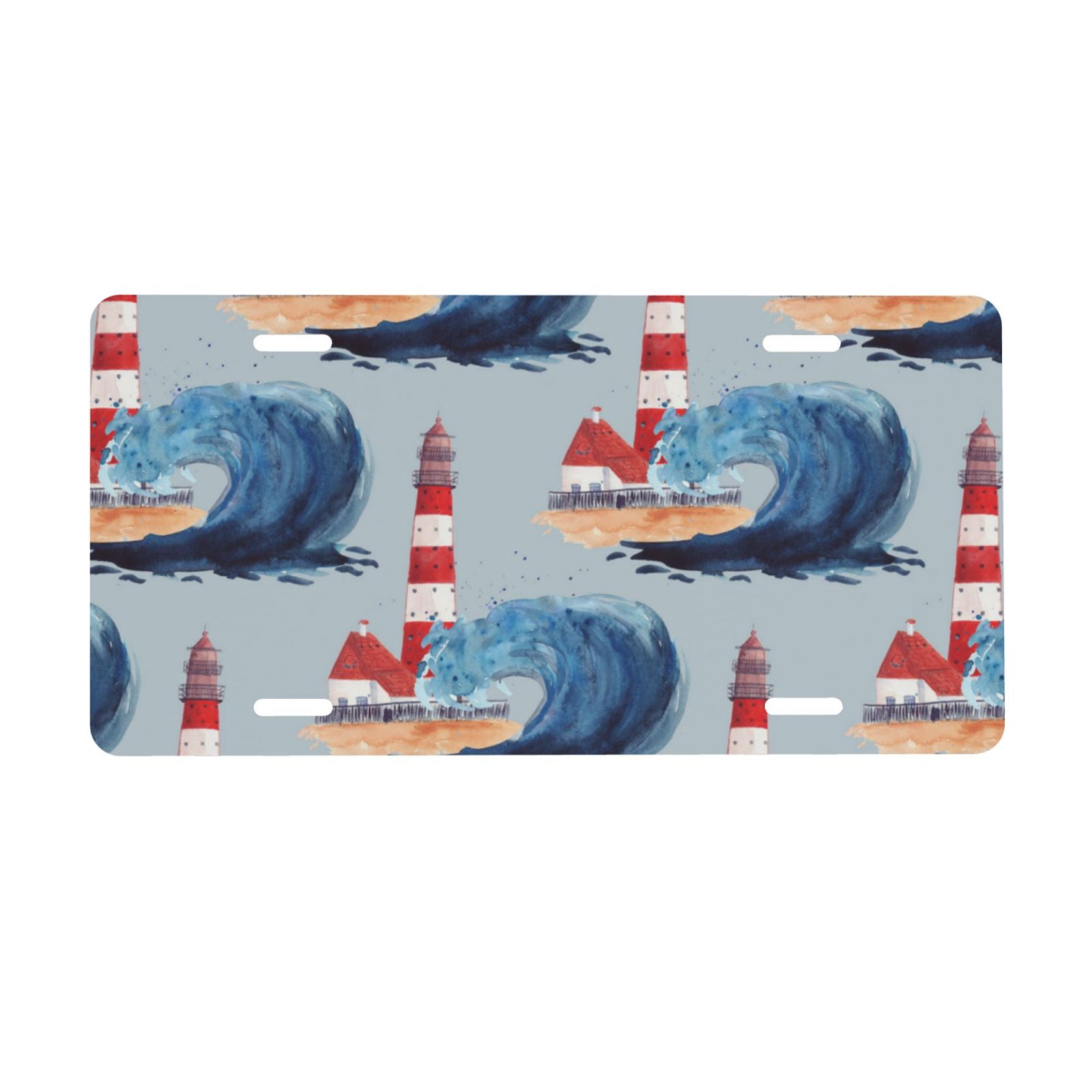 Zufioo Beacon In The Huge Waves Of The Surf Print Car Aluminum Front ...