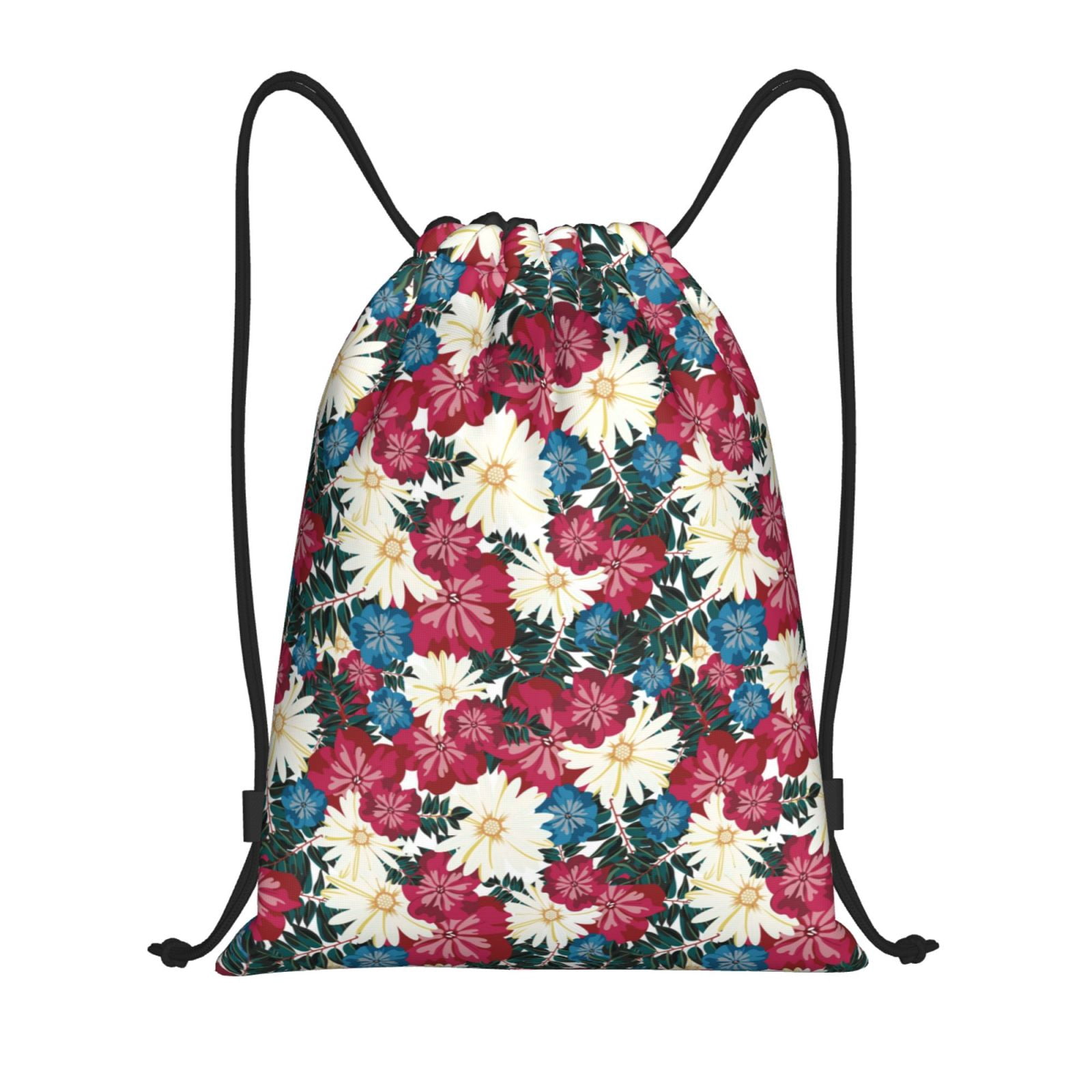 Zufioo Beautiful Flower Sports Cinch Sack Gym String Bags Machine ...