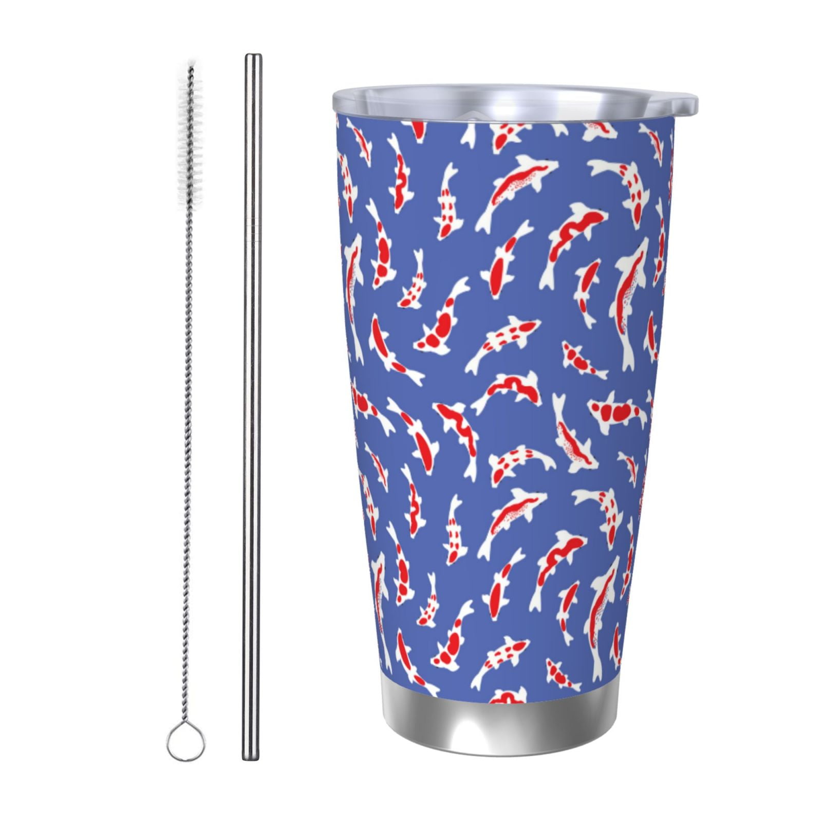 Zufioo Beautiful Koi Fish Print 20OZ Stainless Steel Car Cup, Direct ...