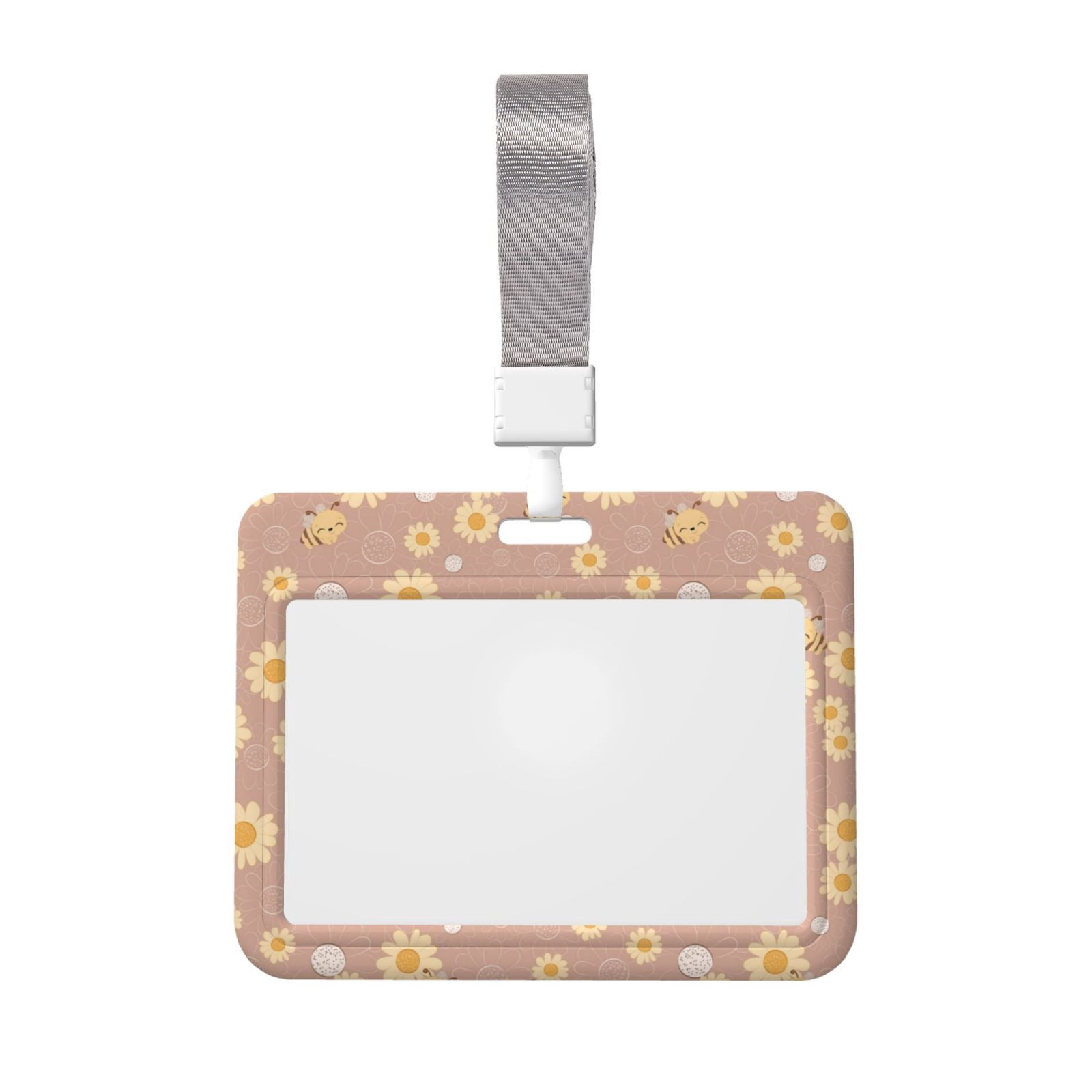 Zufioo Bee Gnome Print Work Badge Protective Case, Waterproof Lanyard ...