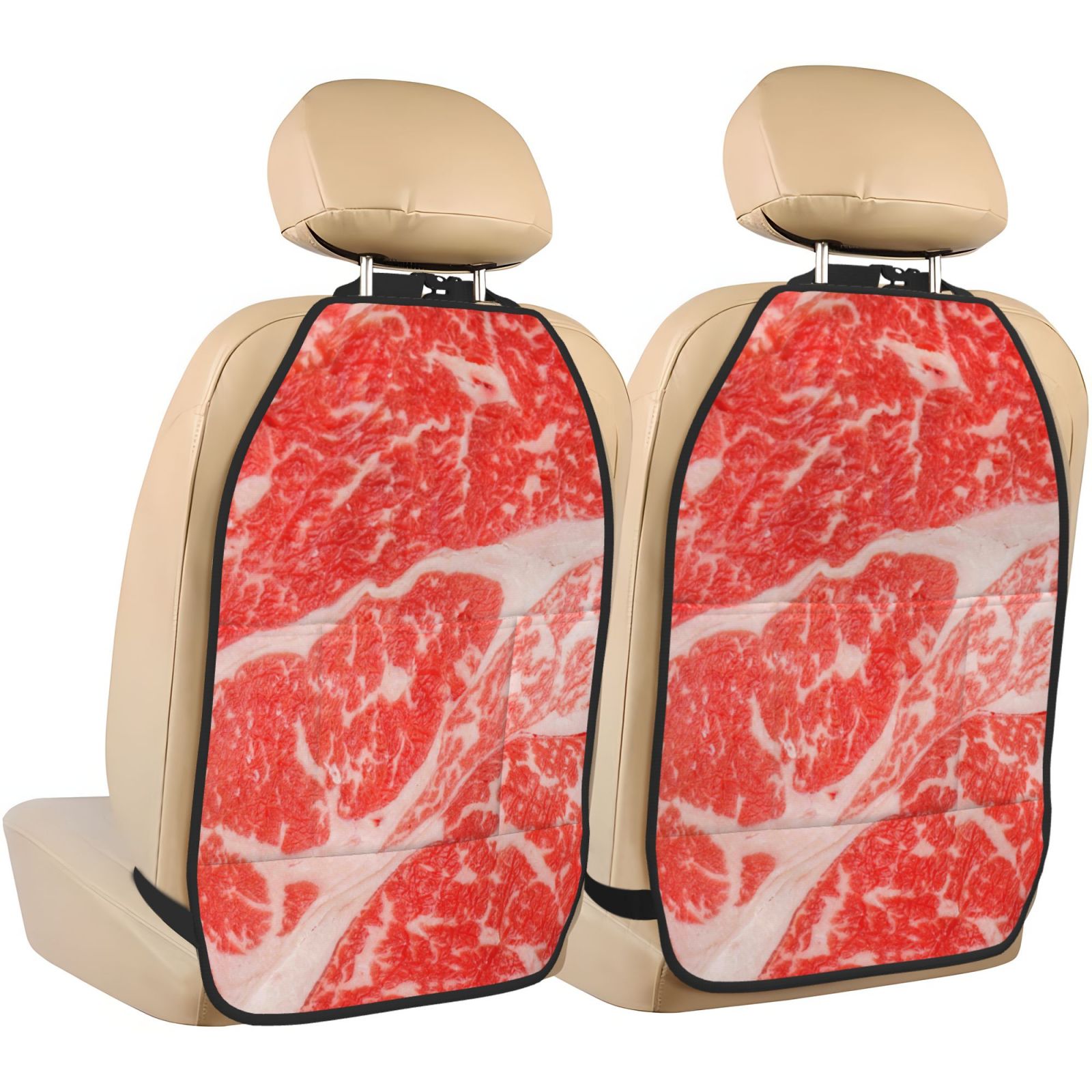 Zufioo Beef Steaks for Car Seat Kick-Proof Storage Pads 2 Pack, Anti ...