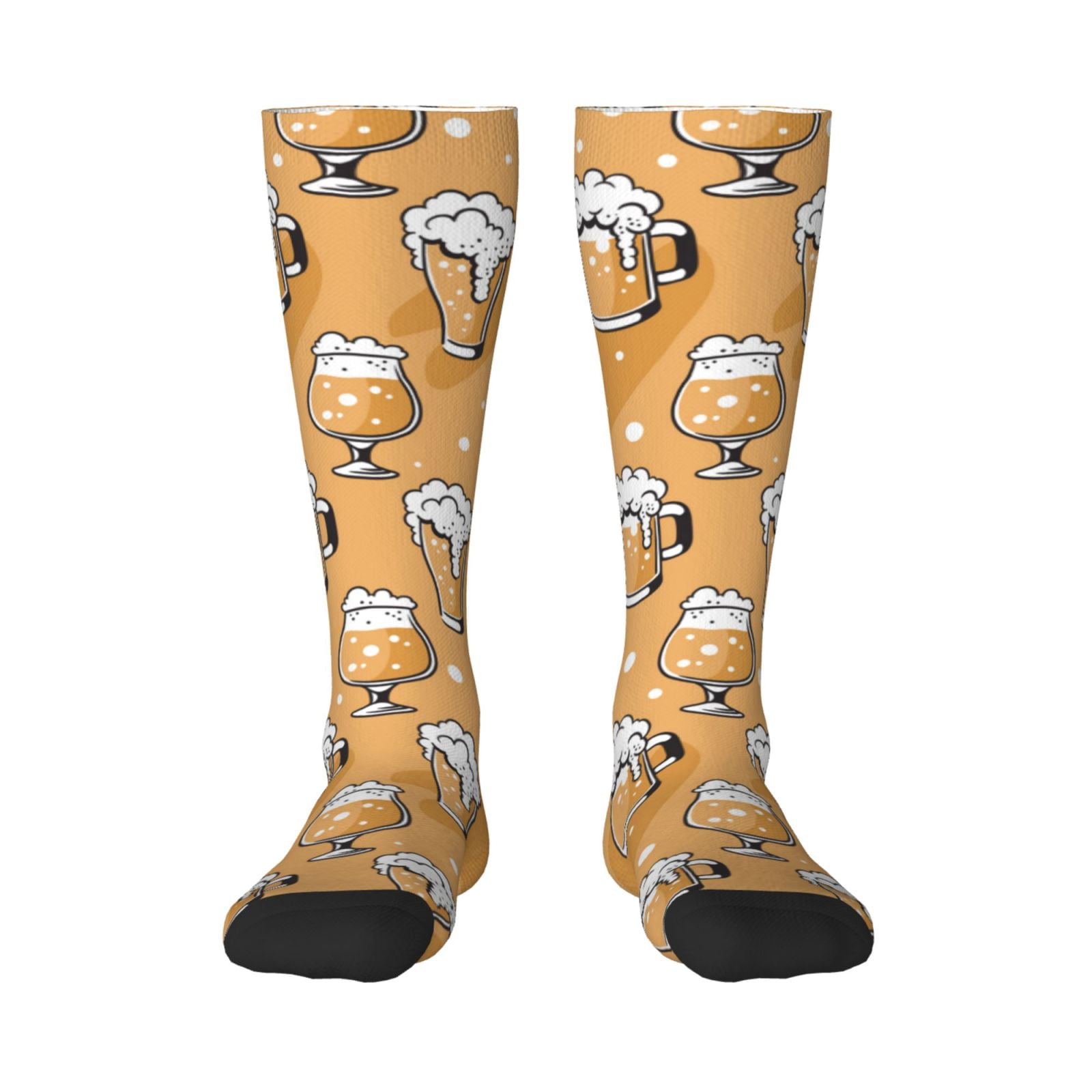 Zufioo Beer In Glasses Print Long High Thigh Socks Knee-High Warm ...