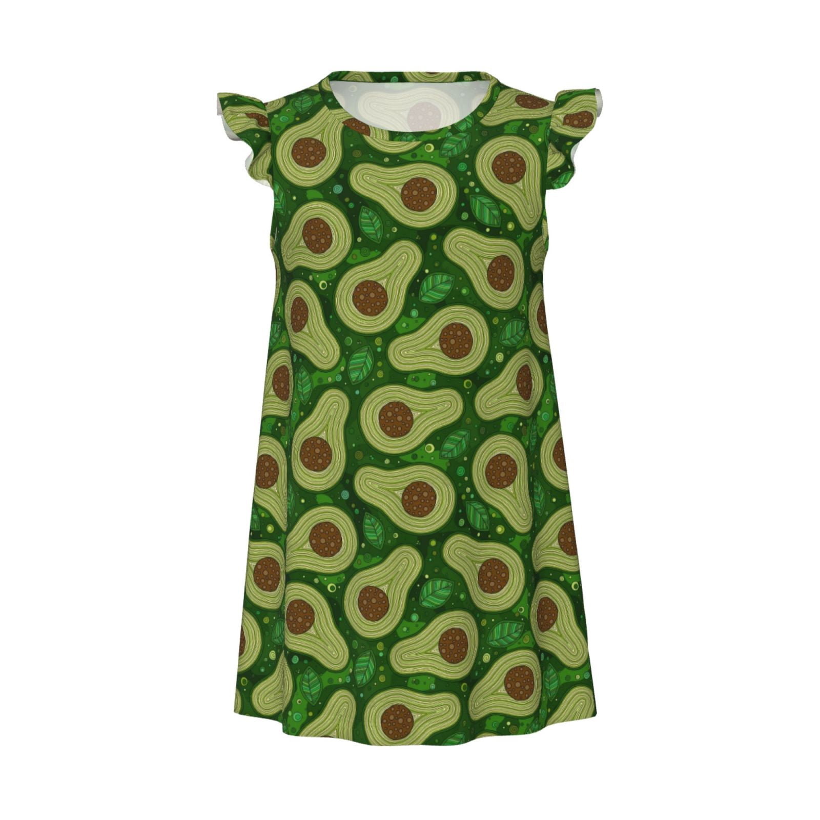 Zufioo Big Colorful Avocados Girls Nightgowns Toddler Girl Pajamas Soft ...