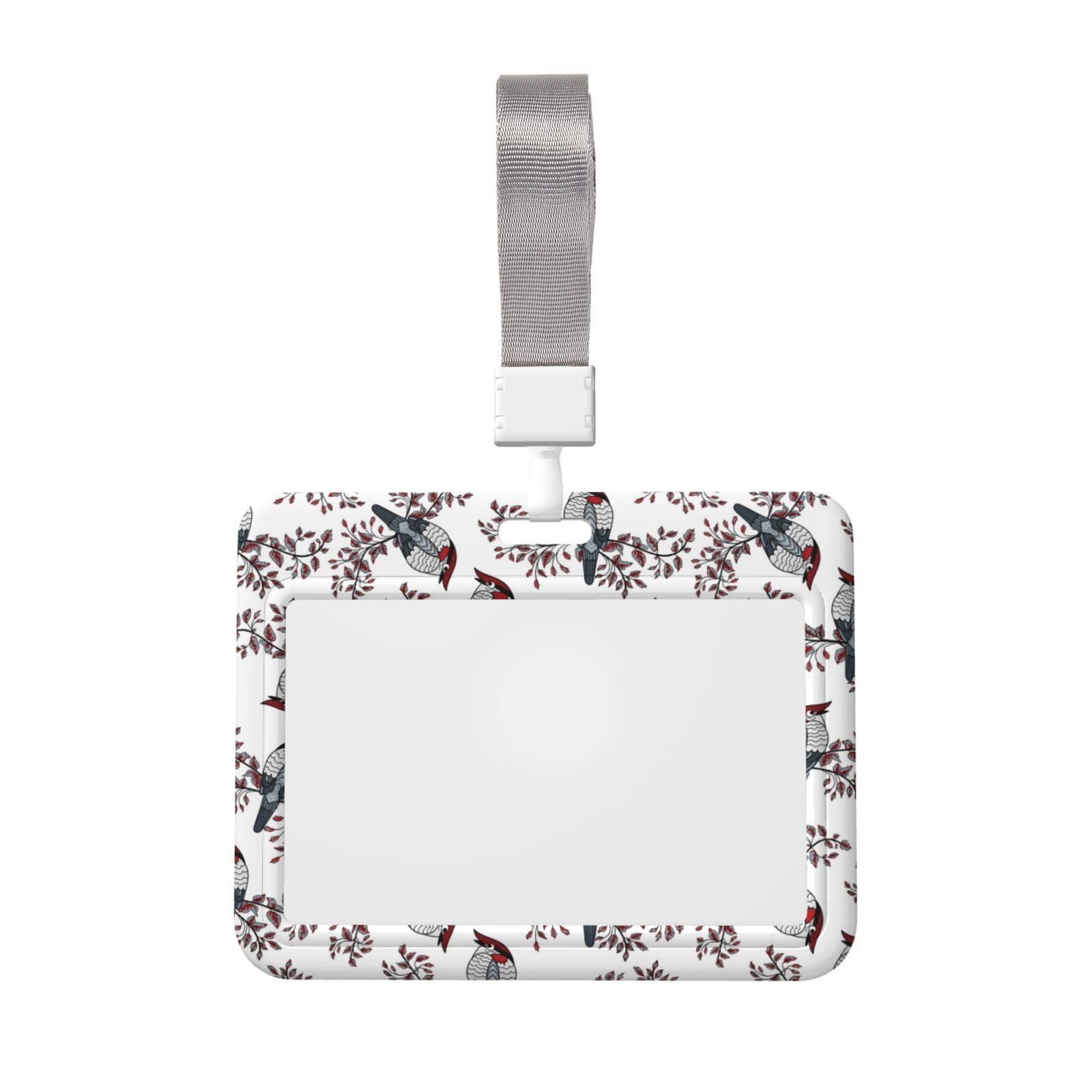 Zufioo Bird Print Work Badge Protective Case, Waterproof Lanyard, Badge ...