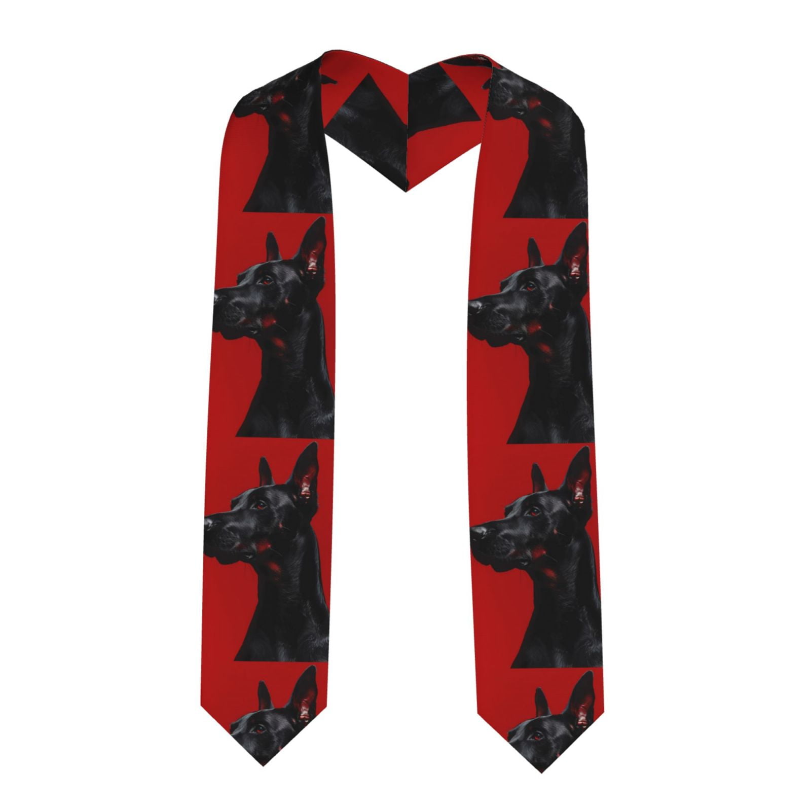 Zufioo Black Dog Red Background Print Graduation Shawl Ribbon ...