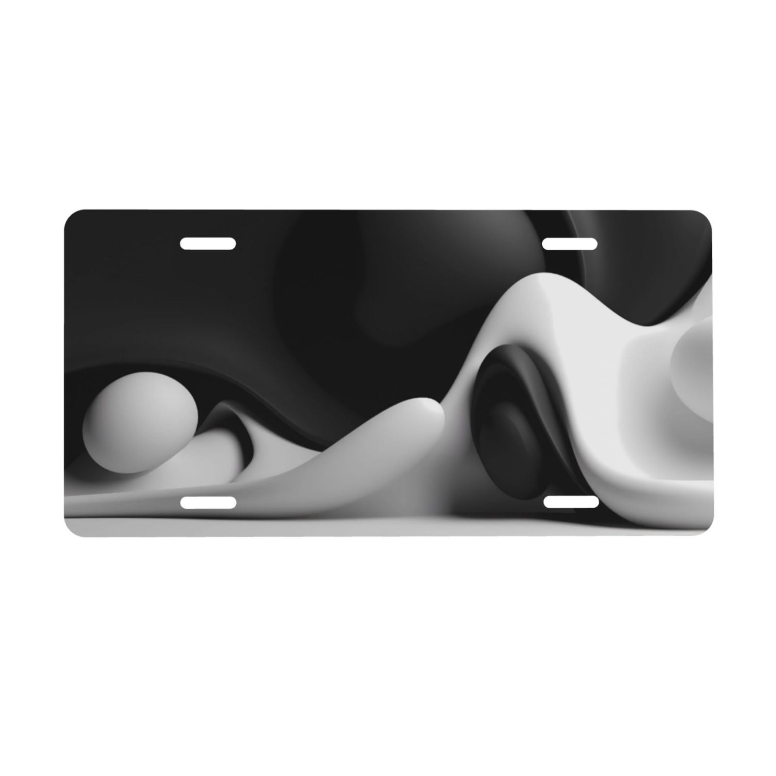 Zufioo Black White Fluid Sculpture Print Car Aluminum Front License ...