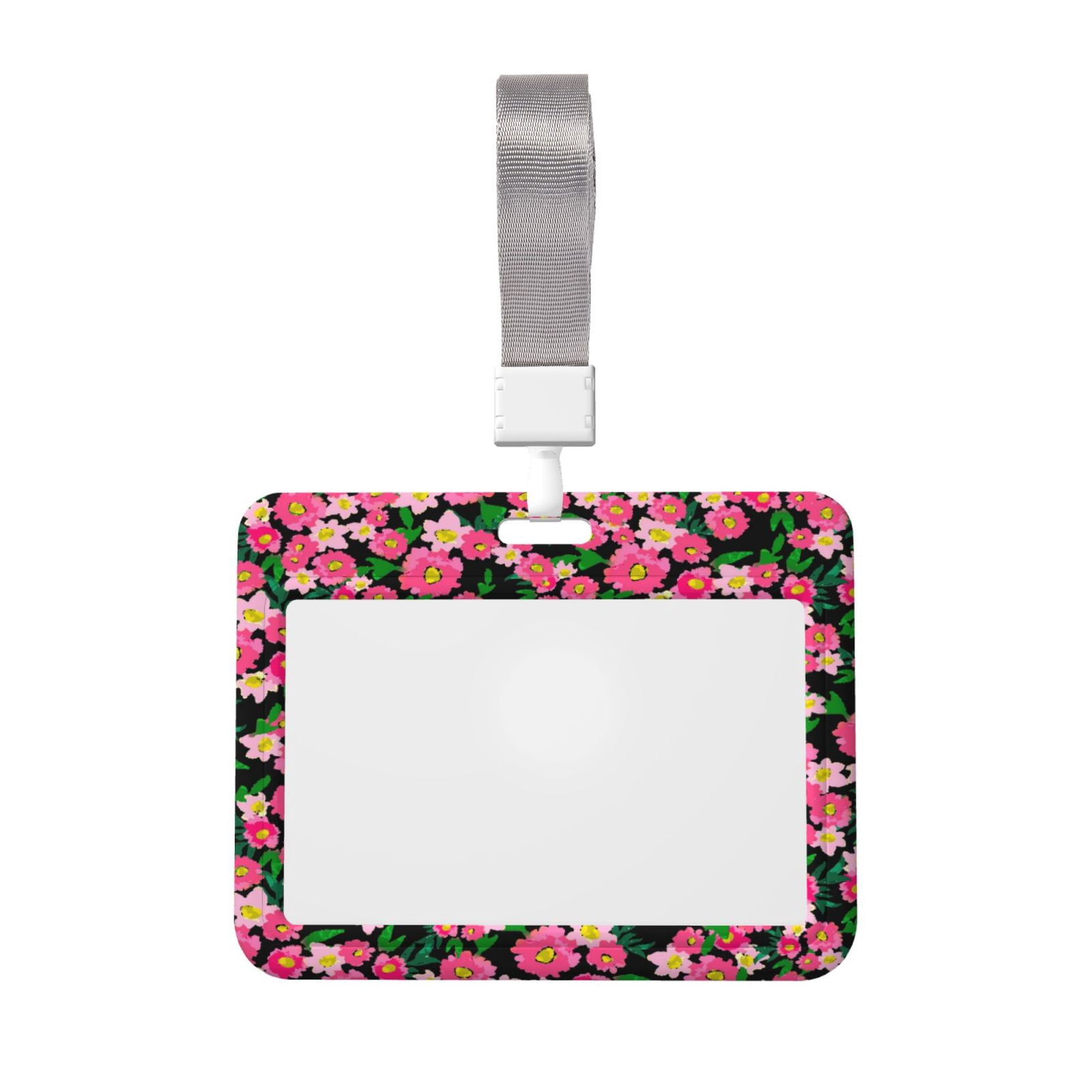 Zufioo Blooming Meadow Print Work Badge Protective Case, Waterproof ...