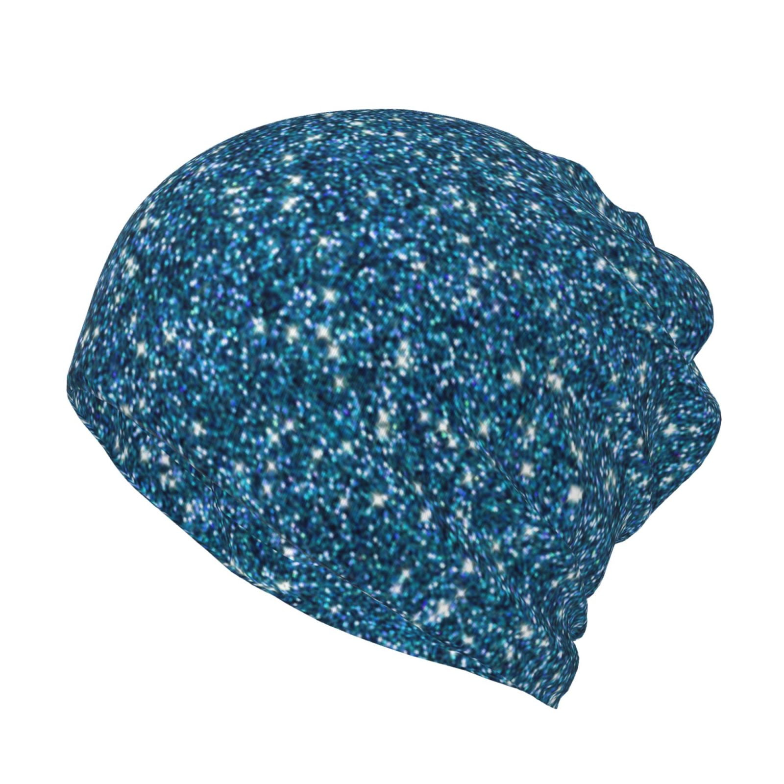 Zufioo Blue Glitter Beanie Hats for Men and Women Slouchy Daily Hat for ...