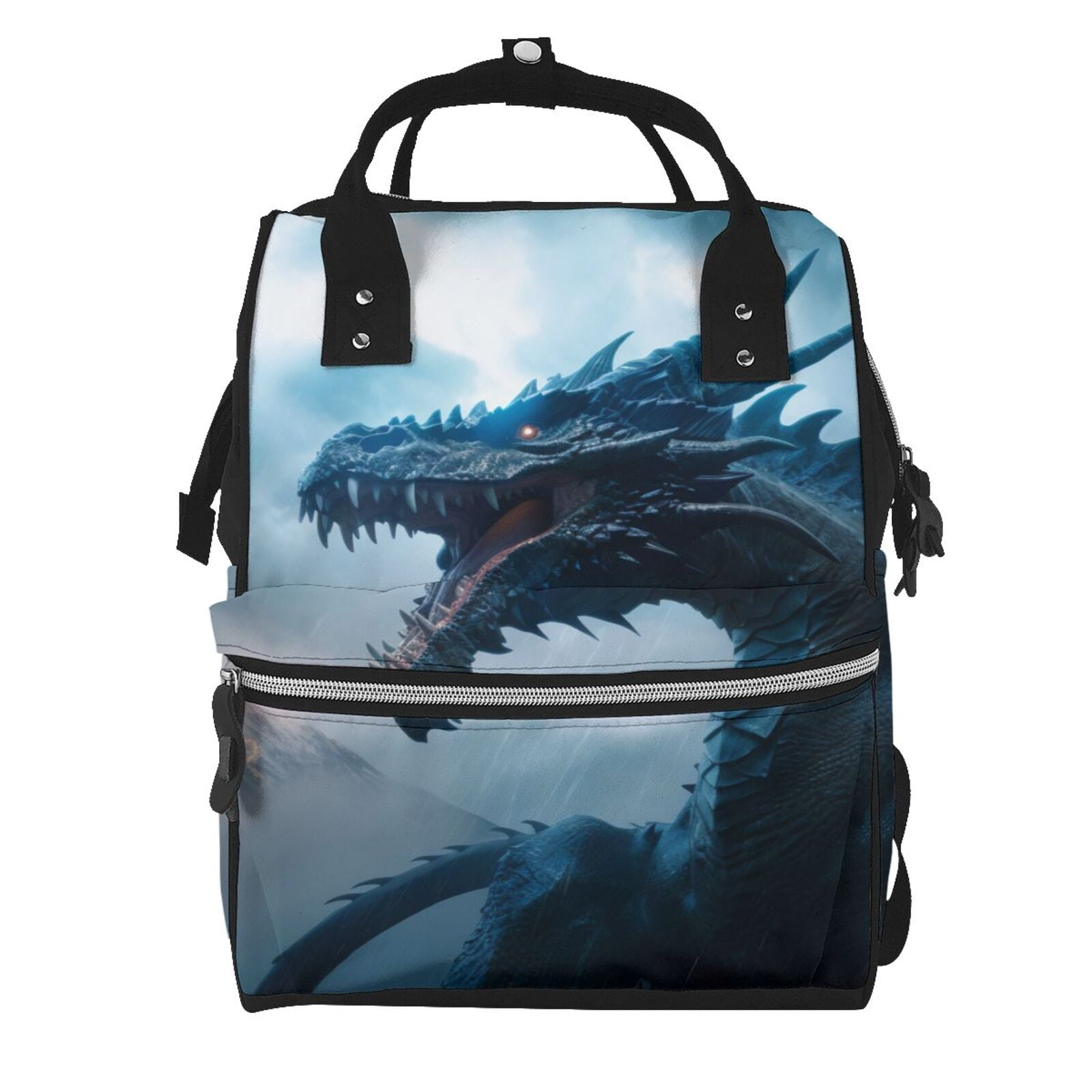 Zufioo Blue Thunder Storm Dragon Print Large capacity mommy bag, diaper ...