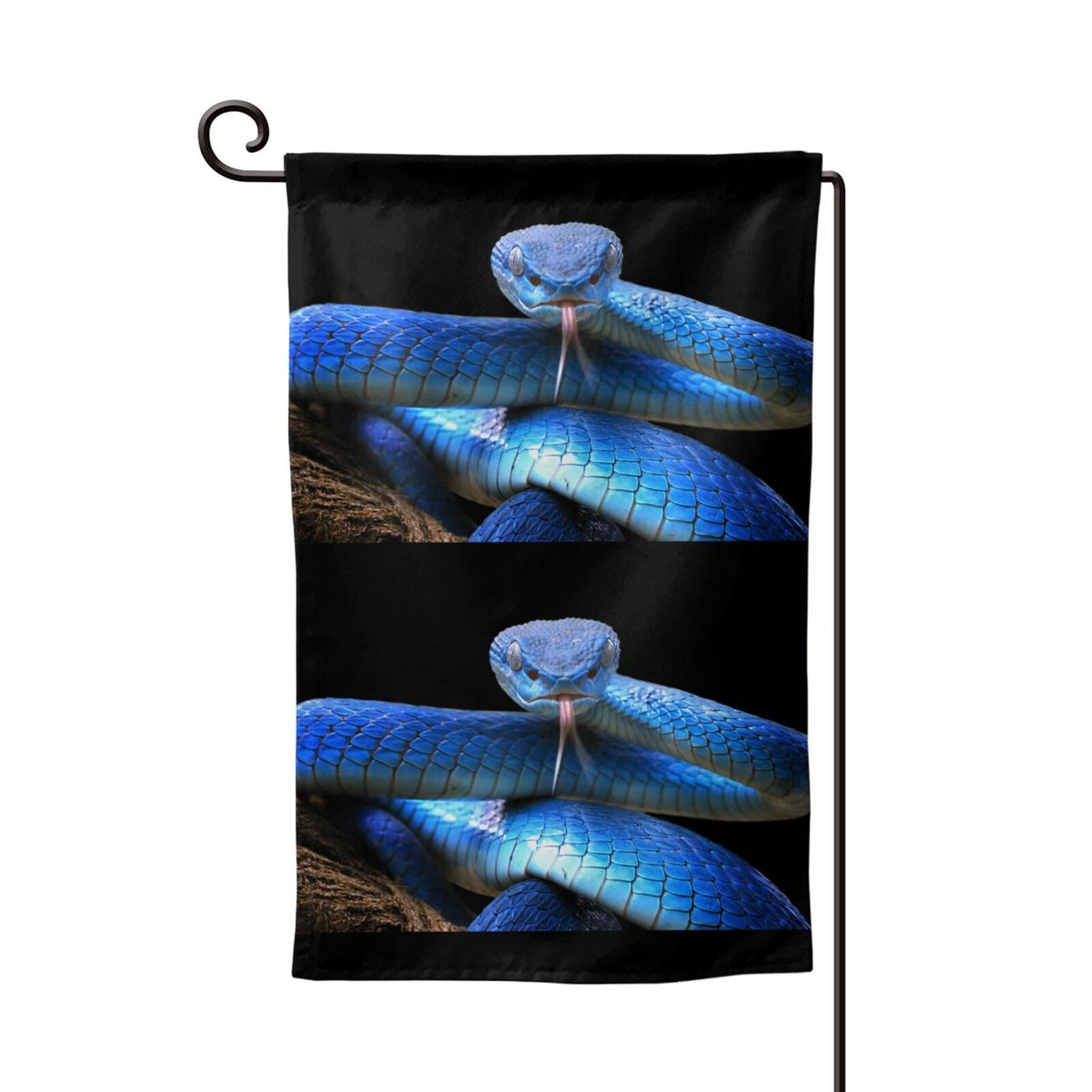 Zufioo Blue Viper Snake Print Garden Decoration Flags, Sun-resistant ...