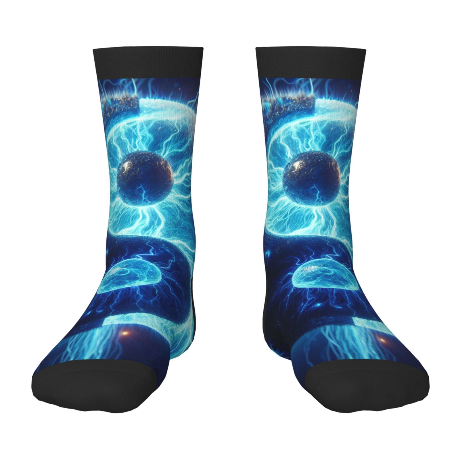 Zufioo Blue Yin And Yang Print Children's Mid-tube Socks, Contrast ...