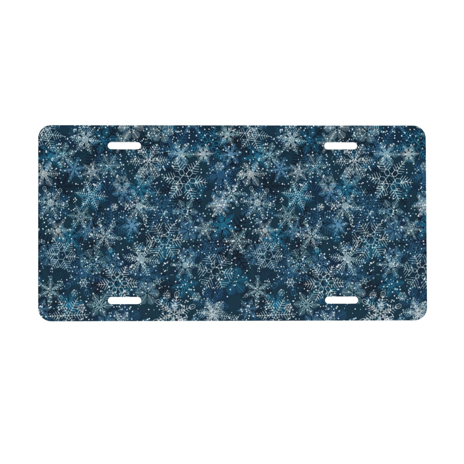 Zufioo Blue and White Gradient Snowflake Print Car Aluminum Front ...
