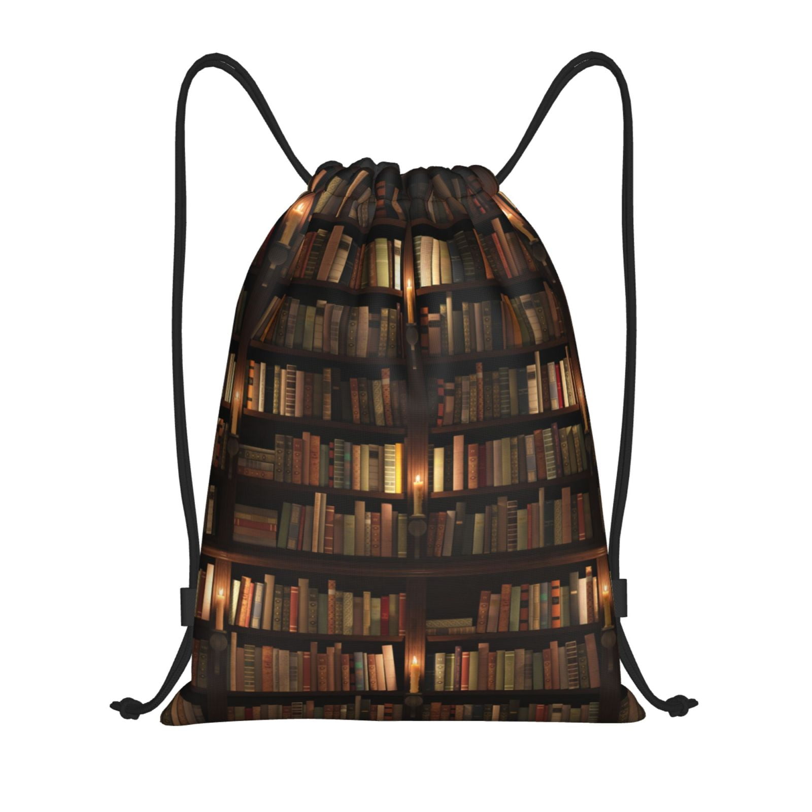 Zufioo Bookshelves Sports Cinch Sack Gym String Bags Machine Washable ...