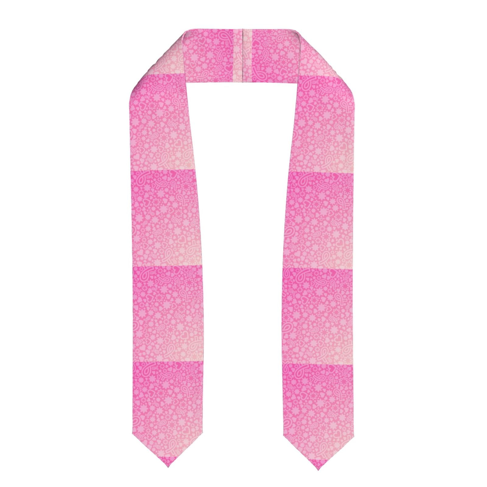 Zufioo Breast Cancer Pink Ribbons Awareness Print Graduation Shawl ...