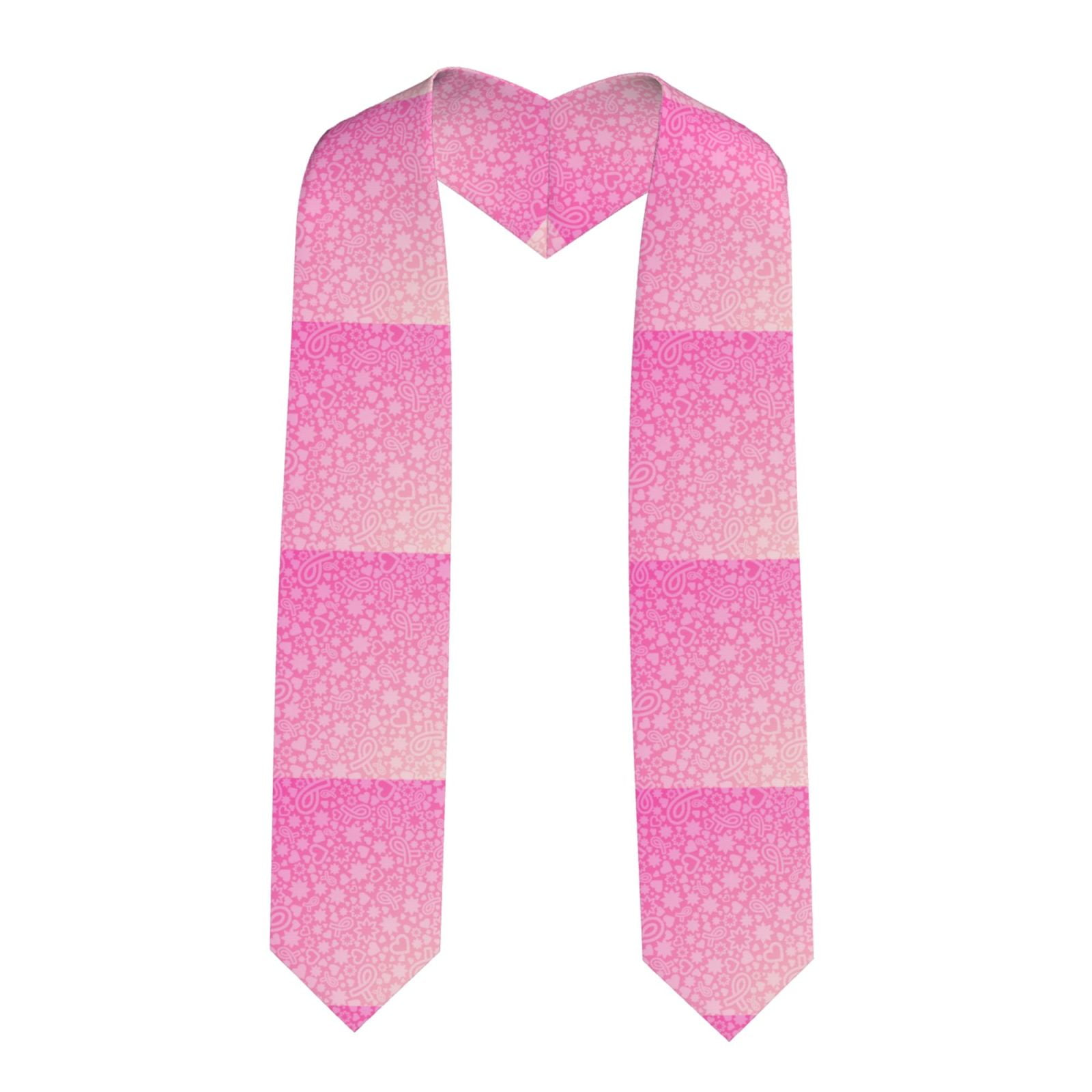 Zufioo Breast Cancer Pink Ribbons Awareness Print Graduation Shawl ...