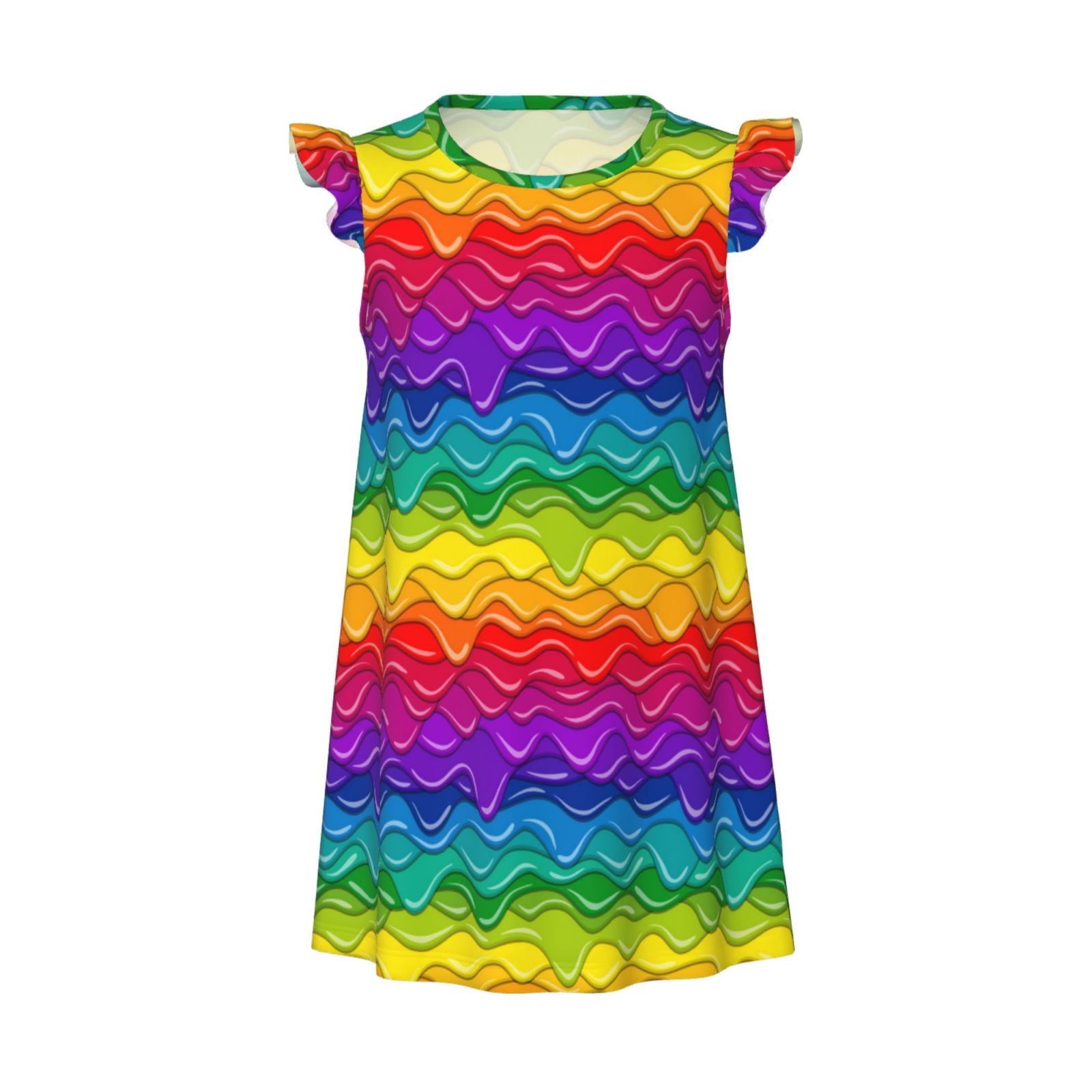 Zufioo Bright Rainbow Girls Nightgowns Toddler Girl Pajamas Soft & Cute ...