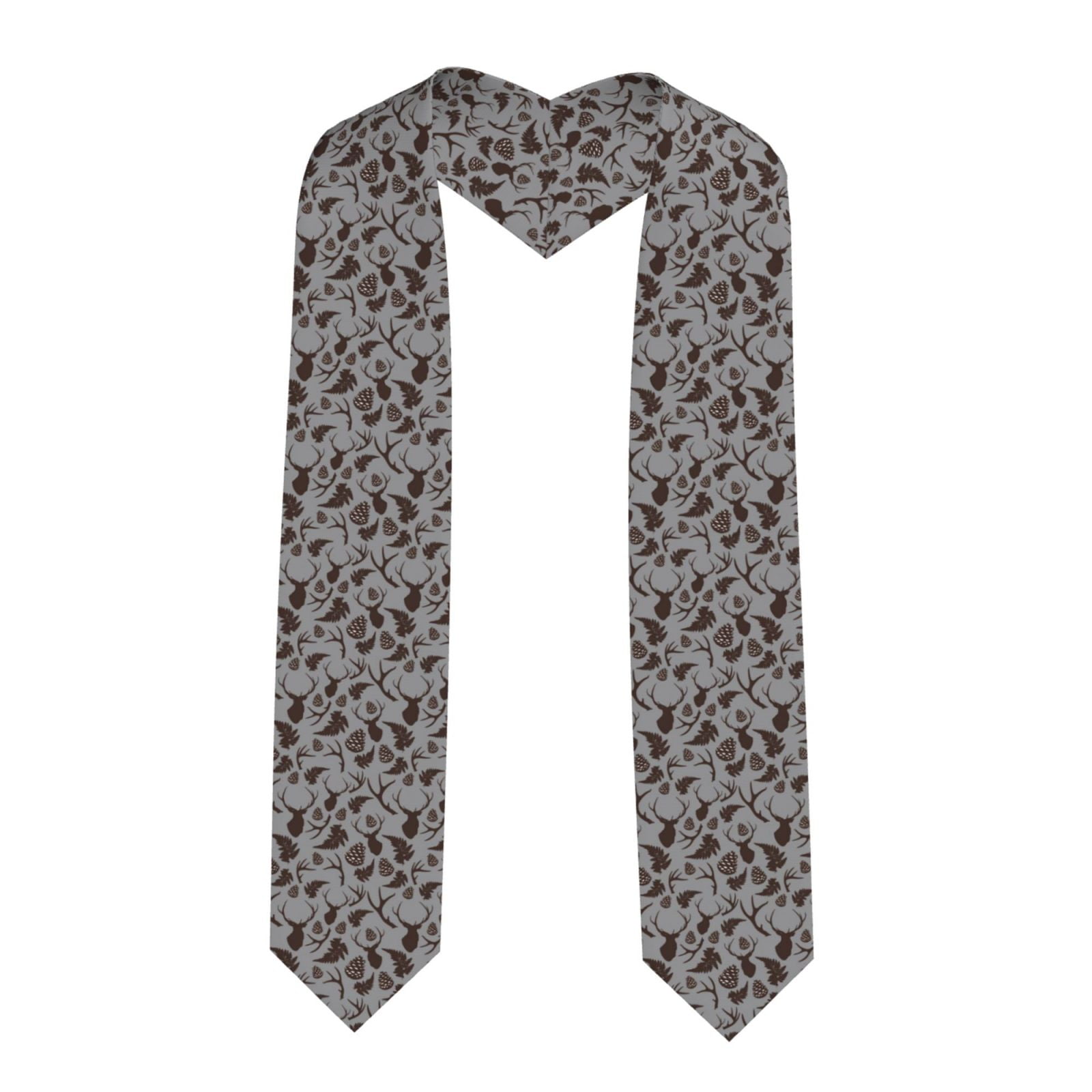 Zufioo Brown Moose with Pinecones Print Graduation Shawl Ribbon ...