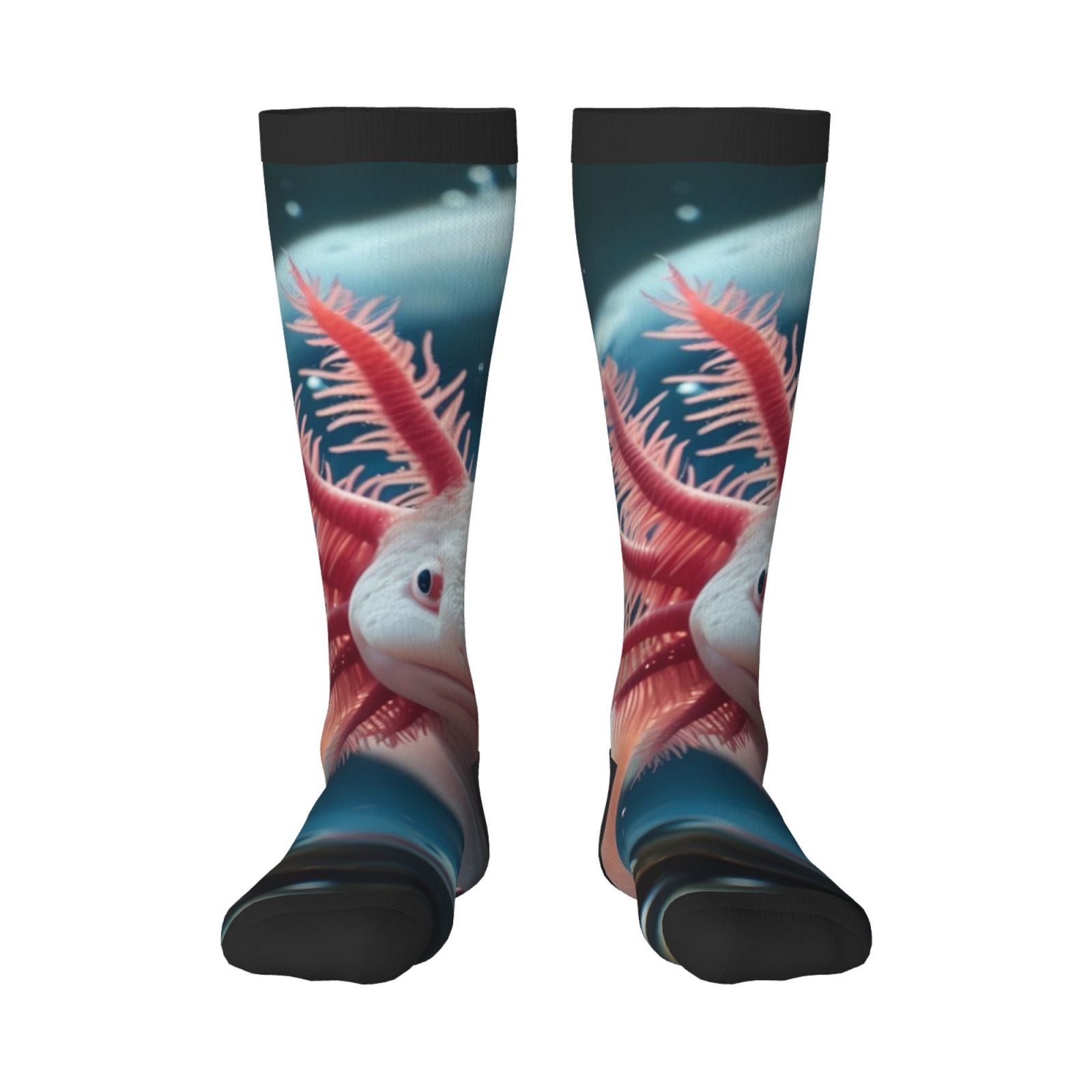 Zufioo Bubbles Axolotl Fantasy Print Long High Thigh Socks Knee-High ...