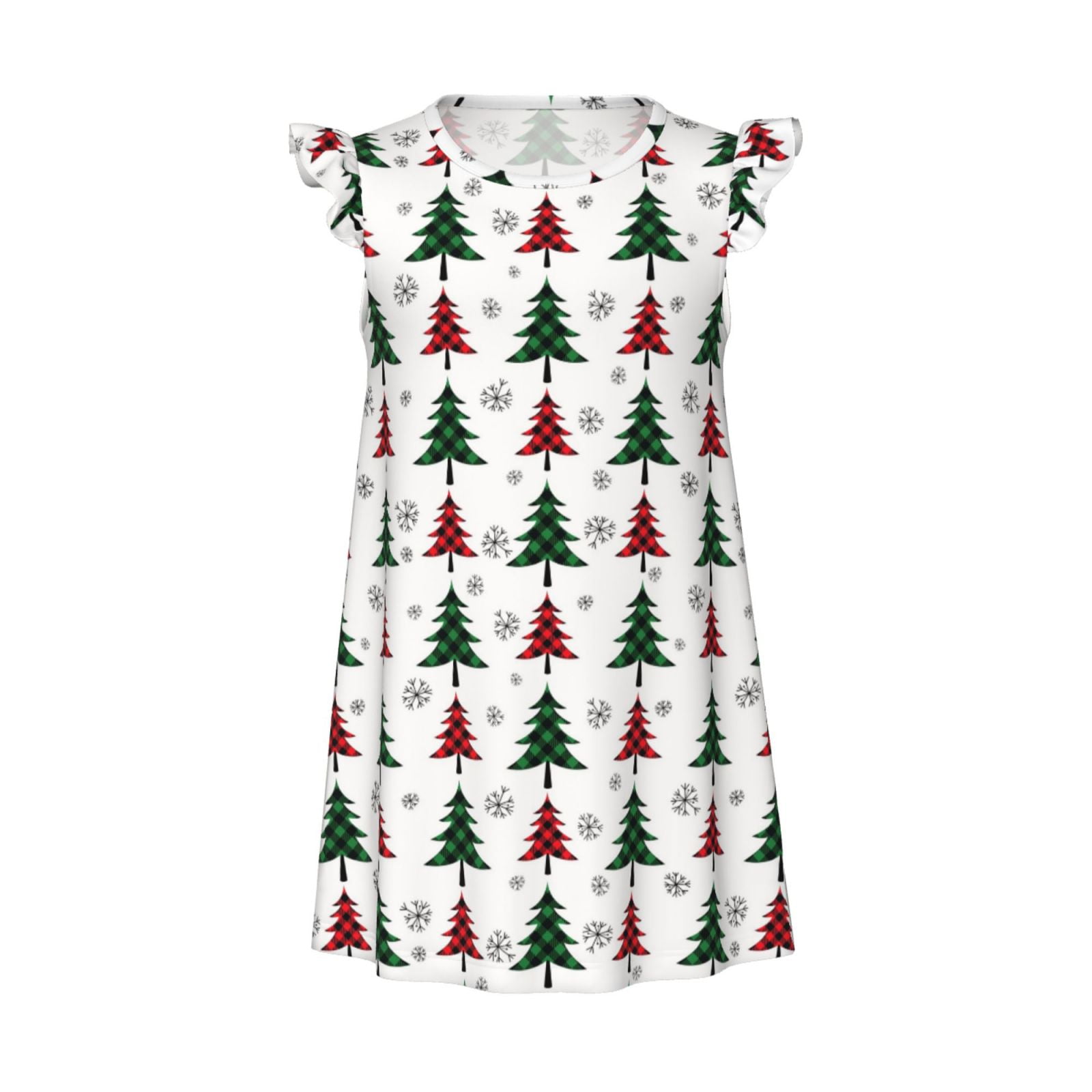 Zufioo Buffalo Plaid Christmas Trees Girls Nightgowns Toddler Girl ...