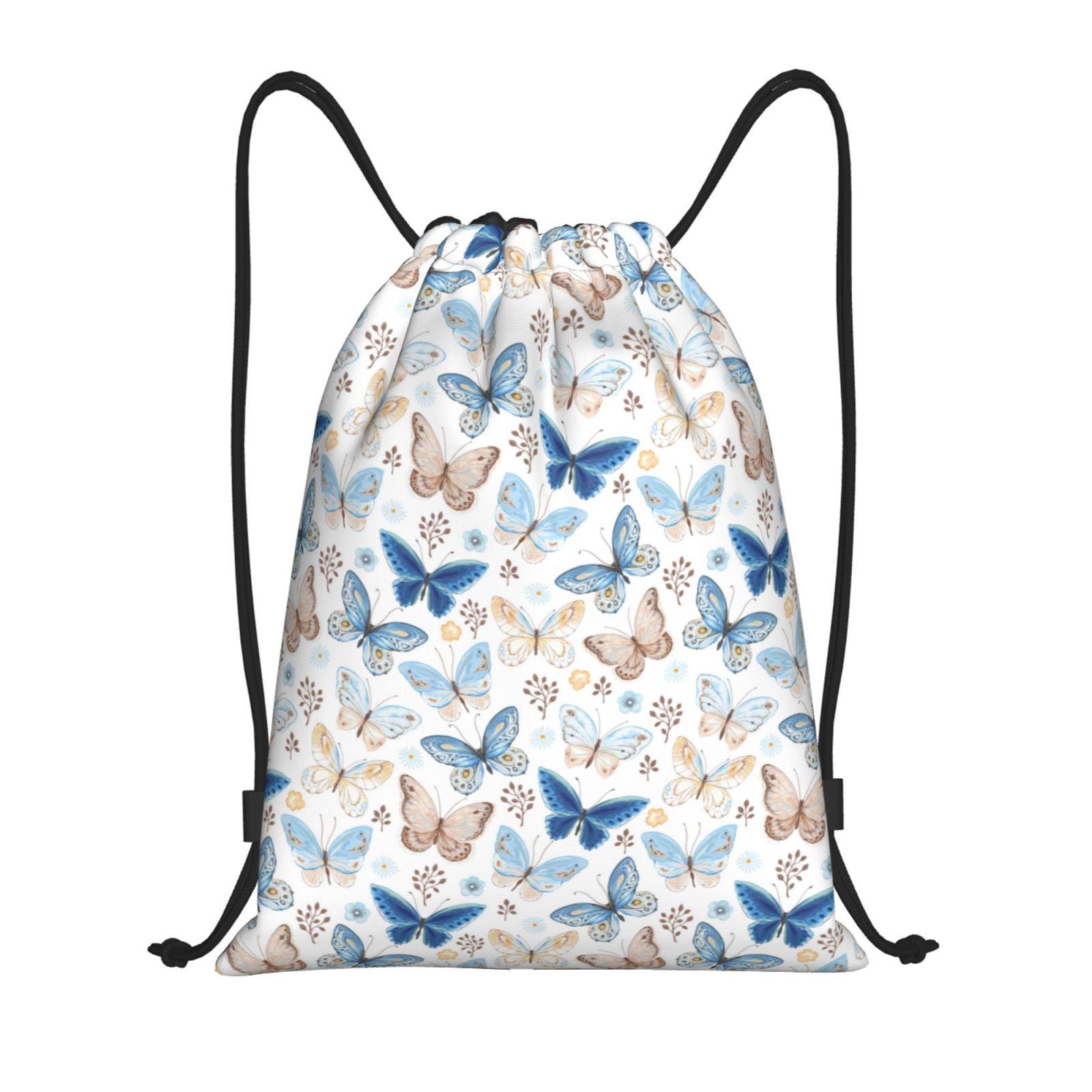 Zufioo Butterfly Sports Cinch Sack Gym String Bags Machine Washable ...