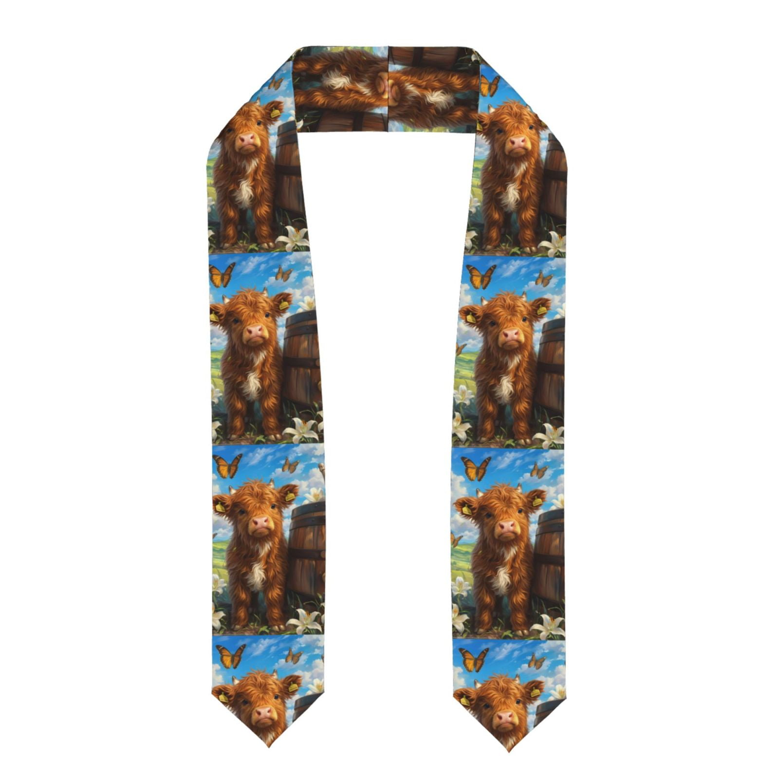 Zufioo Calf Butterflies Lilies A Print Graduation Shawl Ribbon ...