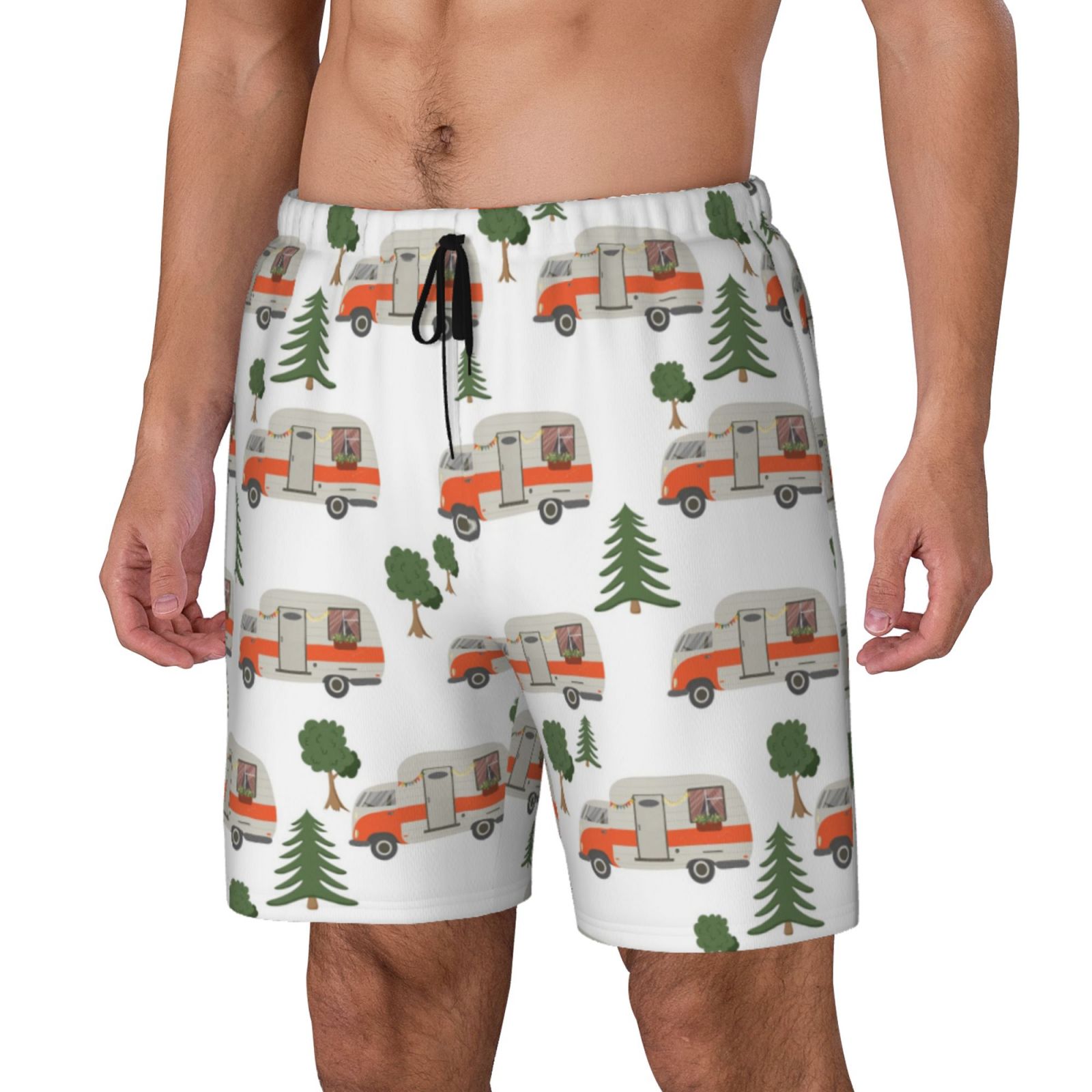 Zufioo Camp Van Mens Swimsuit Trunks with Compression Liner,Quick Dry ...