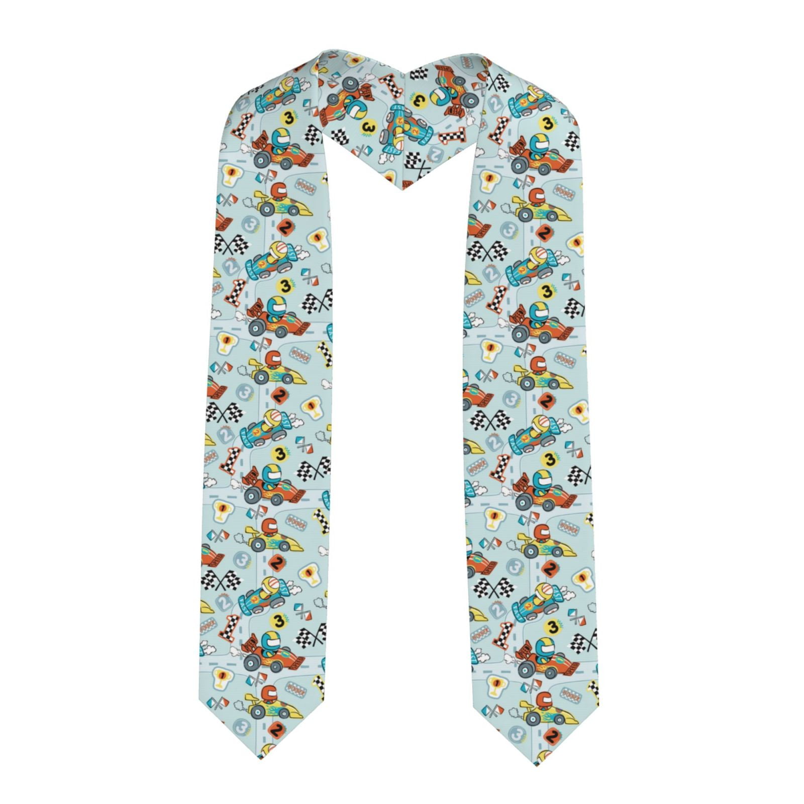 Zufioo Cartoon Car Racing Print Graduation Shawl Ribbon, Graduation ...