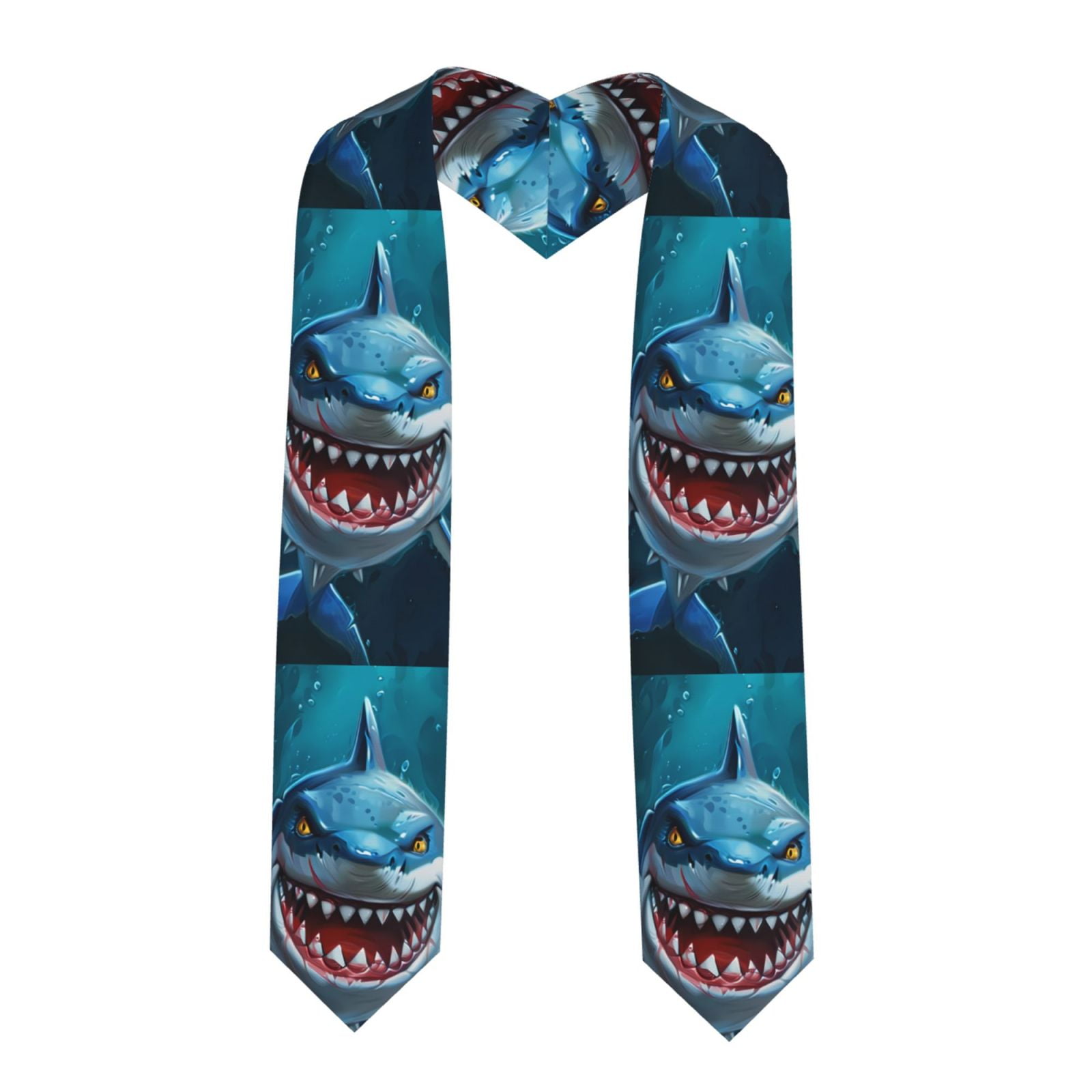 Zufioo Cartoon Cute Shark Print Graduation Shawl Ribbon, Graduation ...