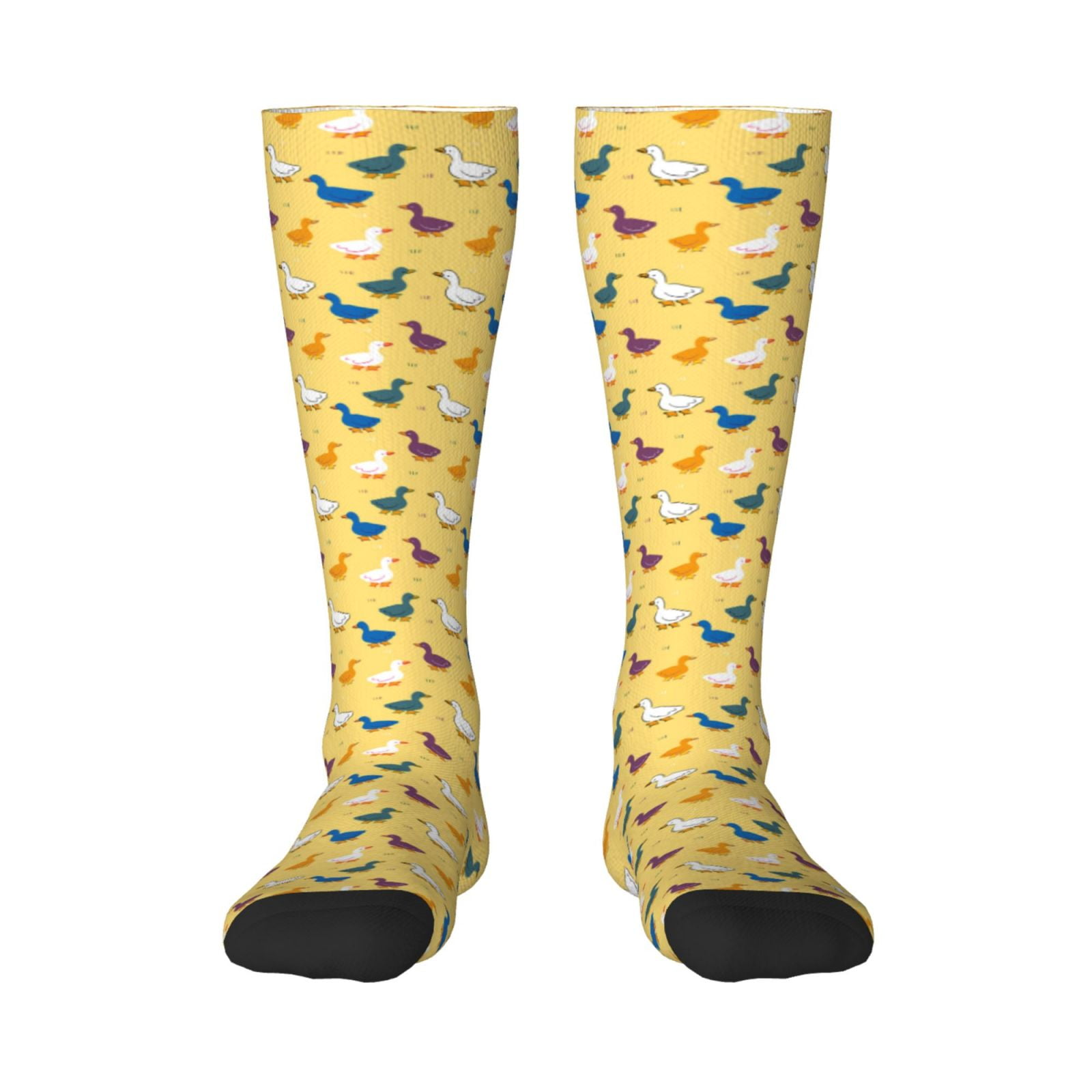 Zufioo Cartoon Duck Long High Thigh Socks Knee-High Warm Stocking Women ...